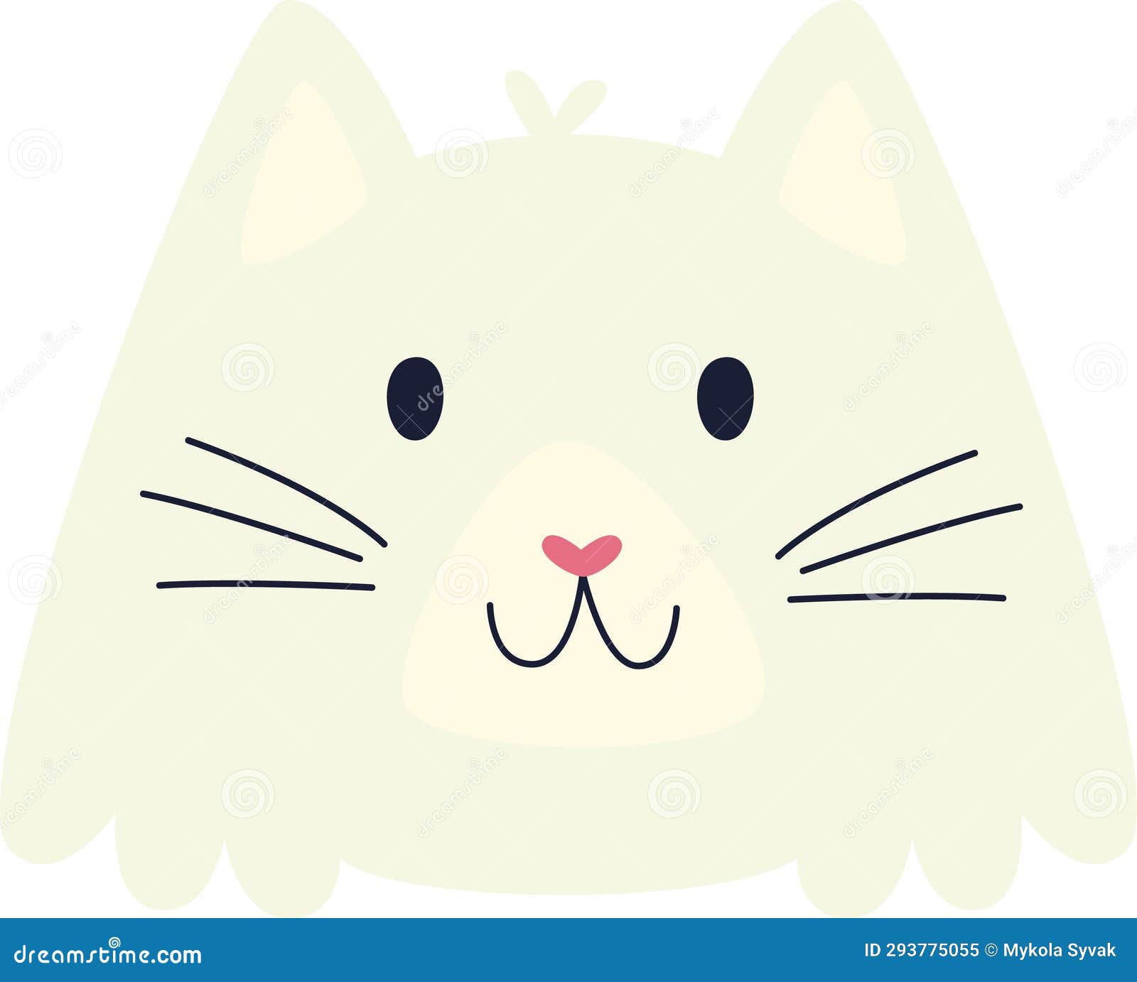 Cute Cat Face stock vector. Illustration of design, head - 293775055