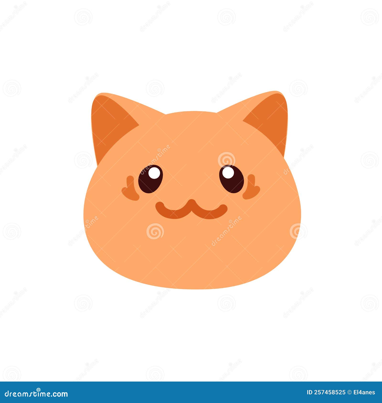 Cute Cat Face Vector Illustration Stock Vector - Illustration of head ...