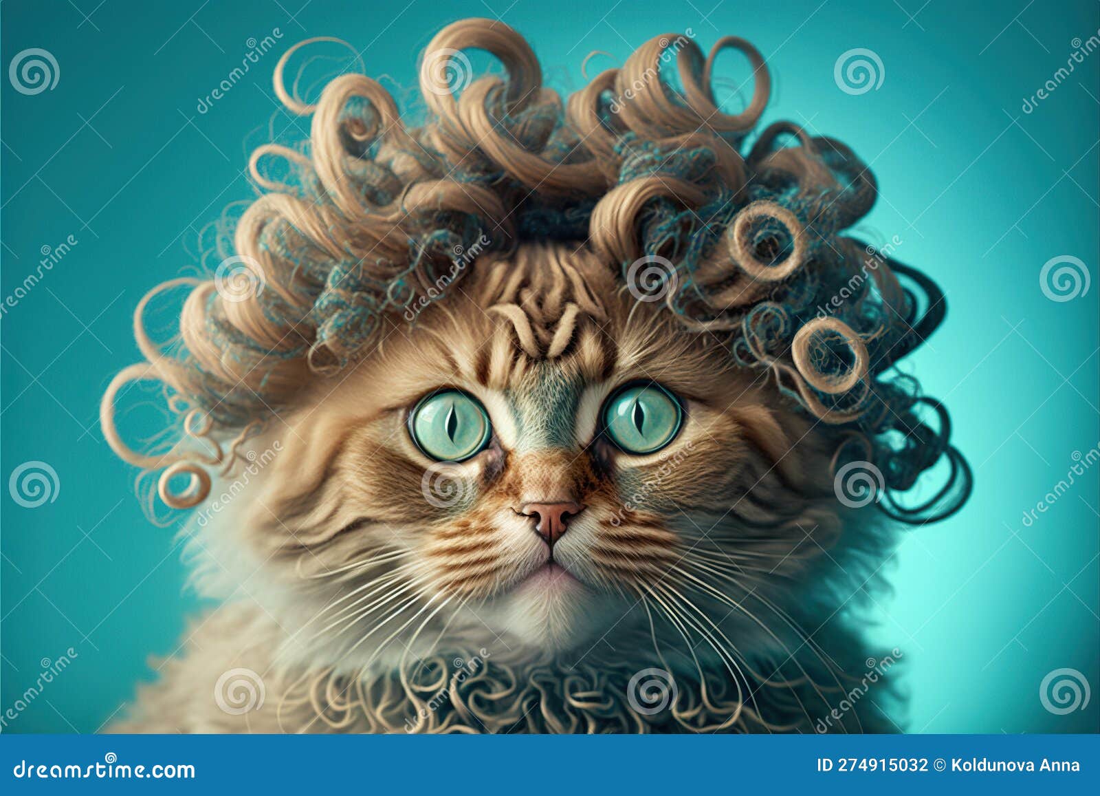 Cute Cat with Fashioned Hairstyle Isolated. Created with Generative AI ...