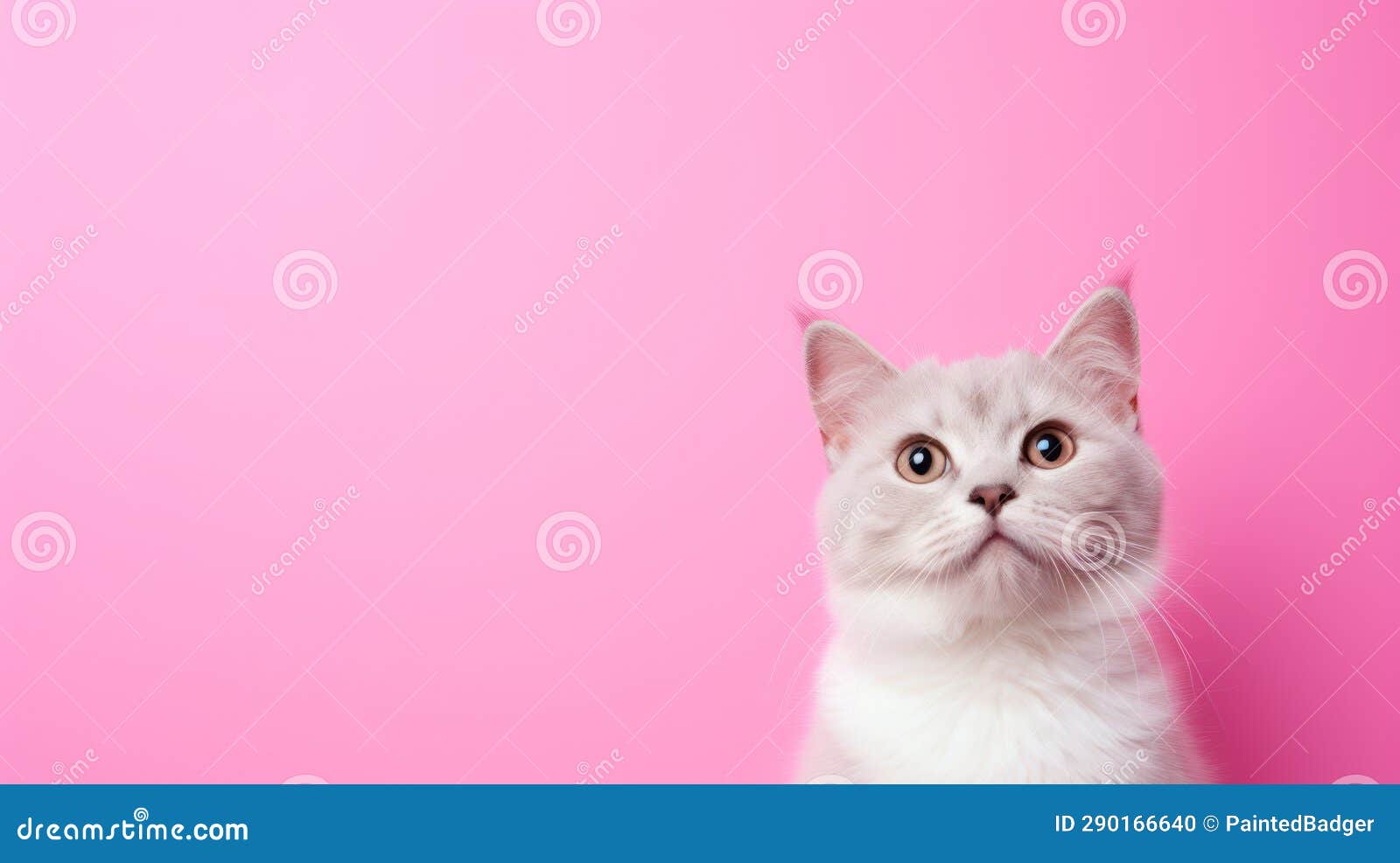 Cute Cat on Pink Background Stock Illustration - Illustration of kitty ...