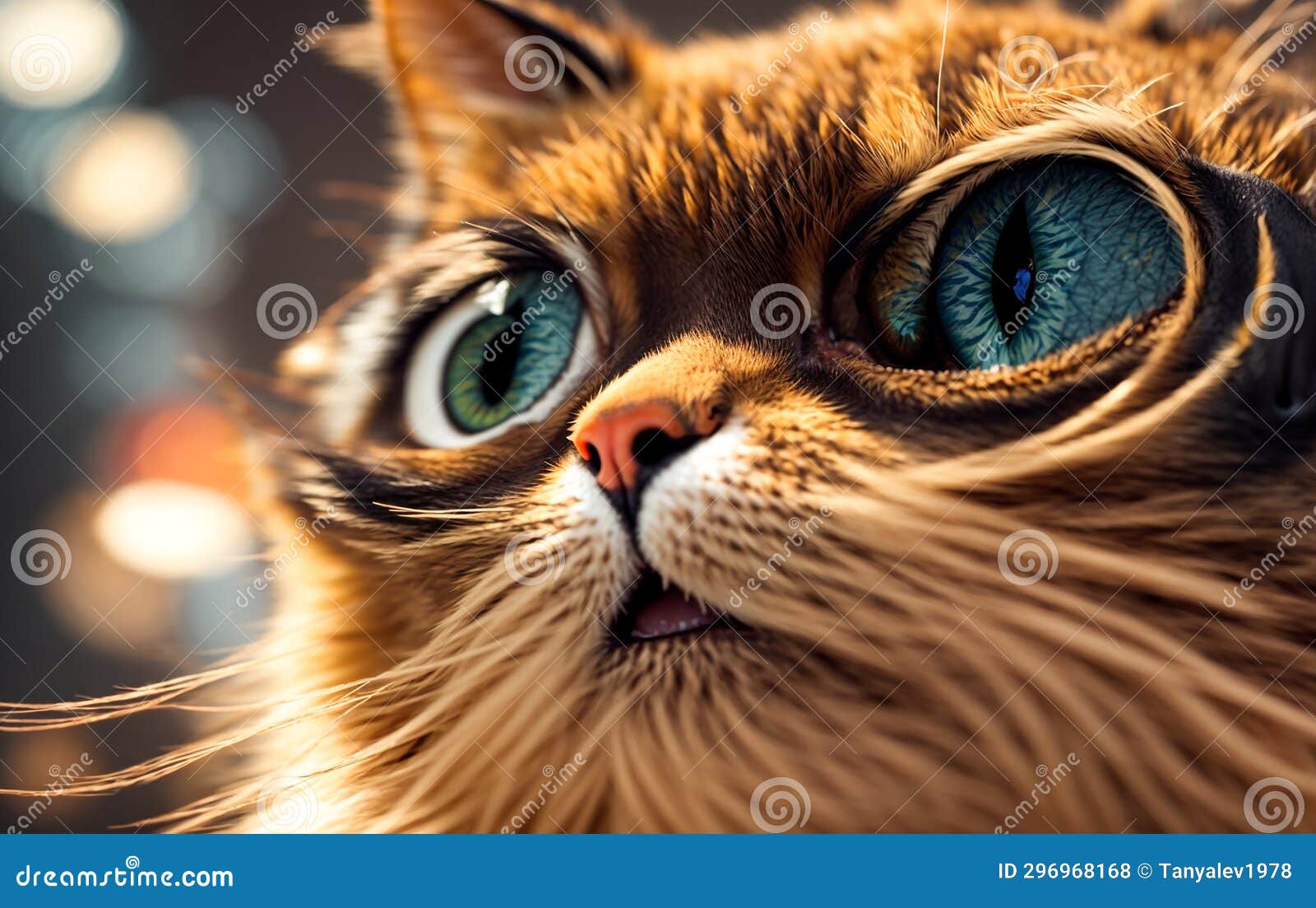 Cute Cat Head Excitement Madness Stock Illustration - Illustration of ...