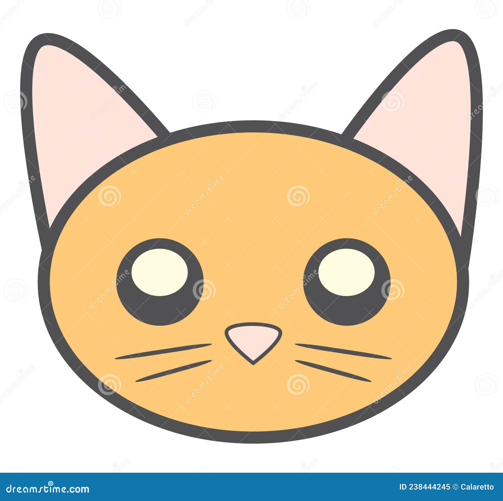 Cute cat head icon stock vector. Illustration of kawai - 238444245