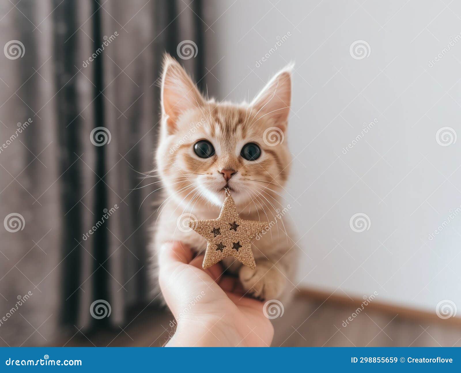 A Cute Cat Holding a Decorative Objects Stock Image - Image of portrait ...