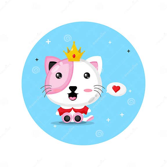 Cute cat king design stock vector. Illustration of print - 255586837