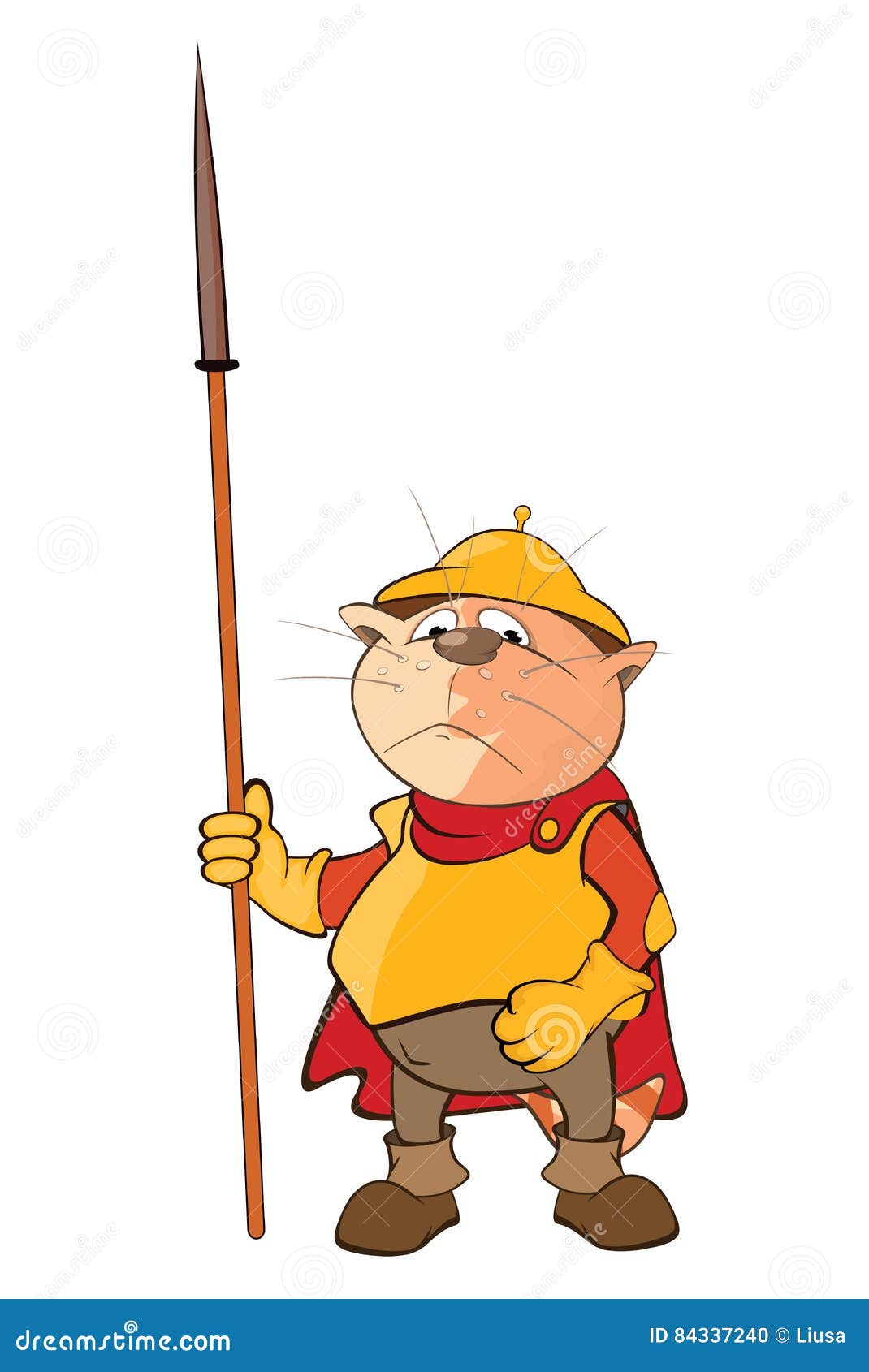 Cute Cat Knight Cartoon stock vector. Illustration of avatar - 84337240