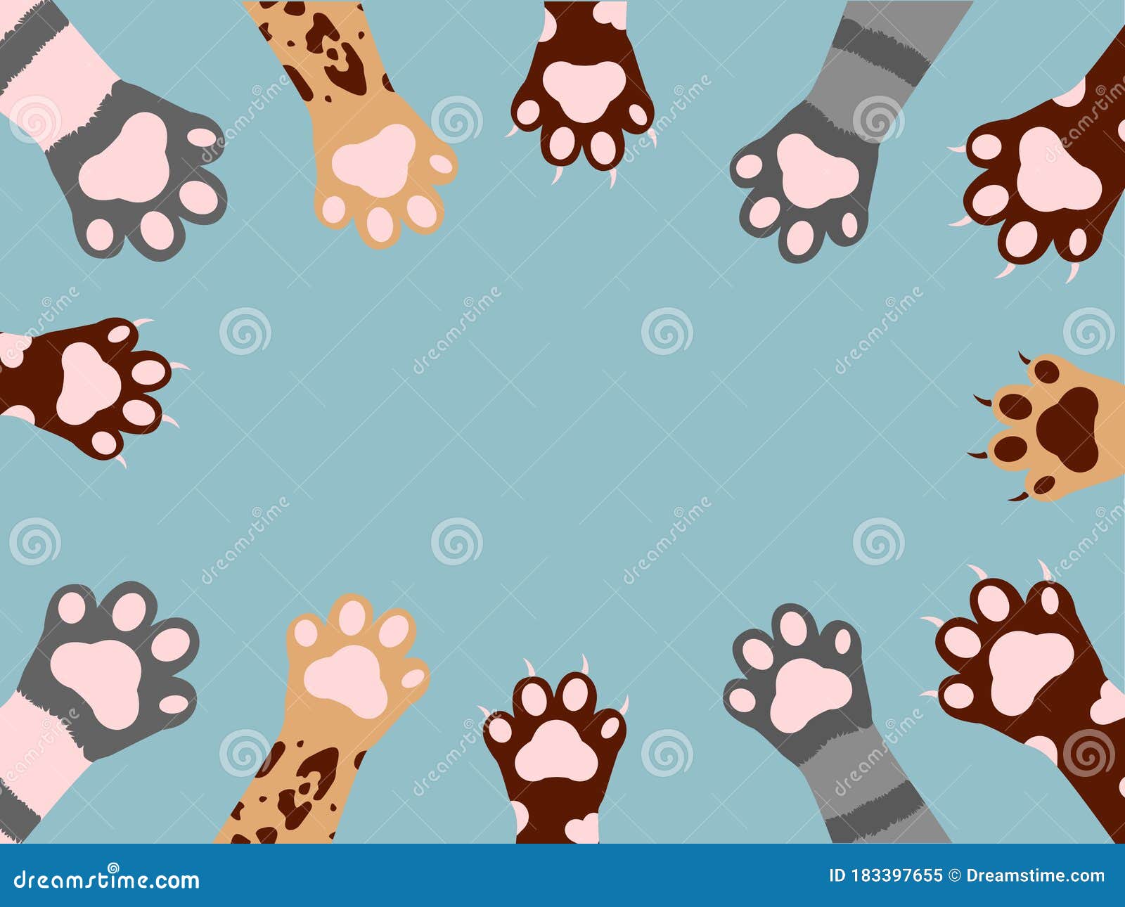 Cute cat legs stock vector. Illustration of card, kitty - 183397655