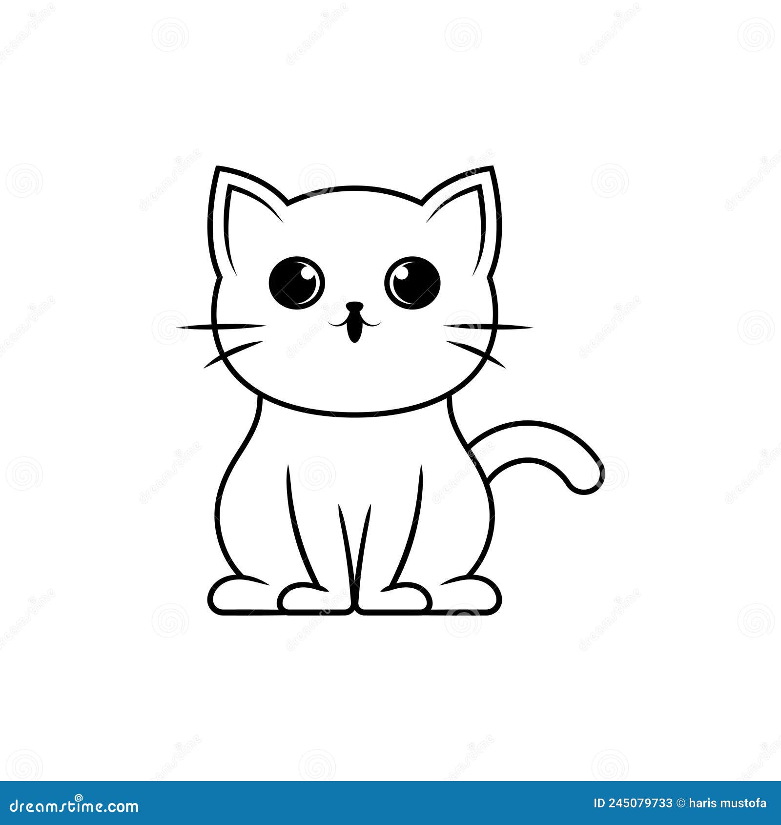 Cute Cat Line Art Illustration Icon Design Template Vector Stock Vector ...