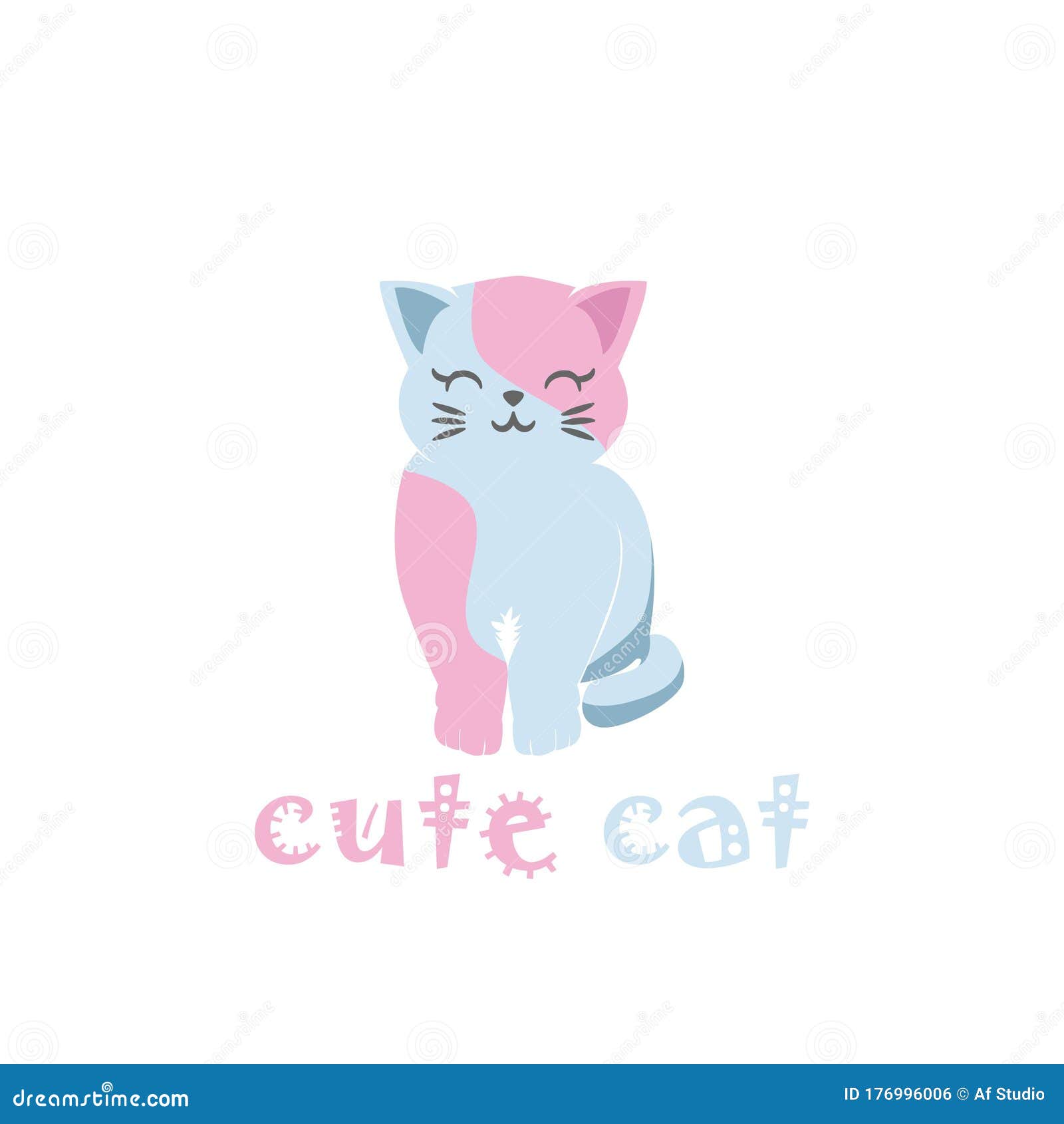 Cute Cat Logo Character or Mascot - Vector Illustration Stock Vector ...