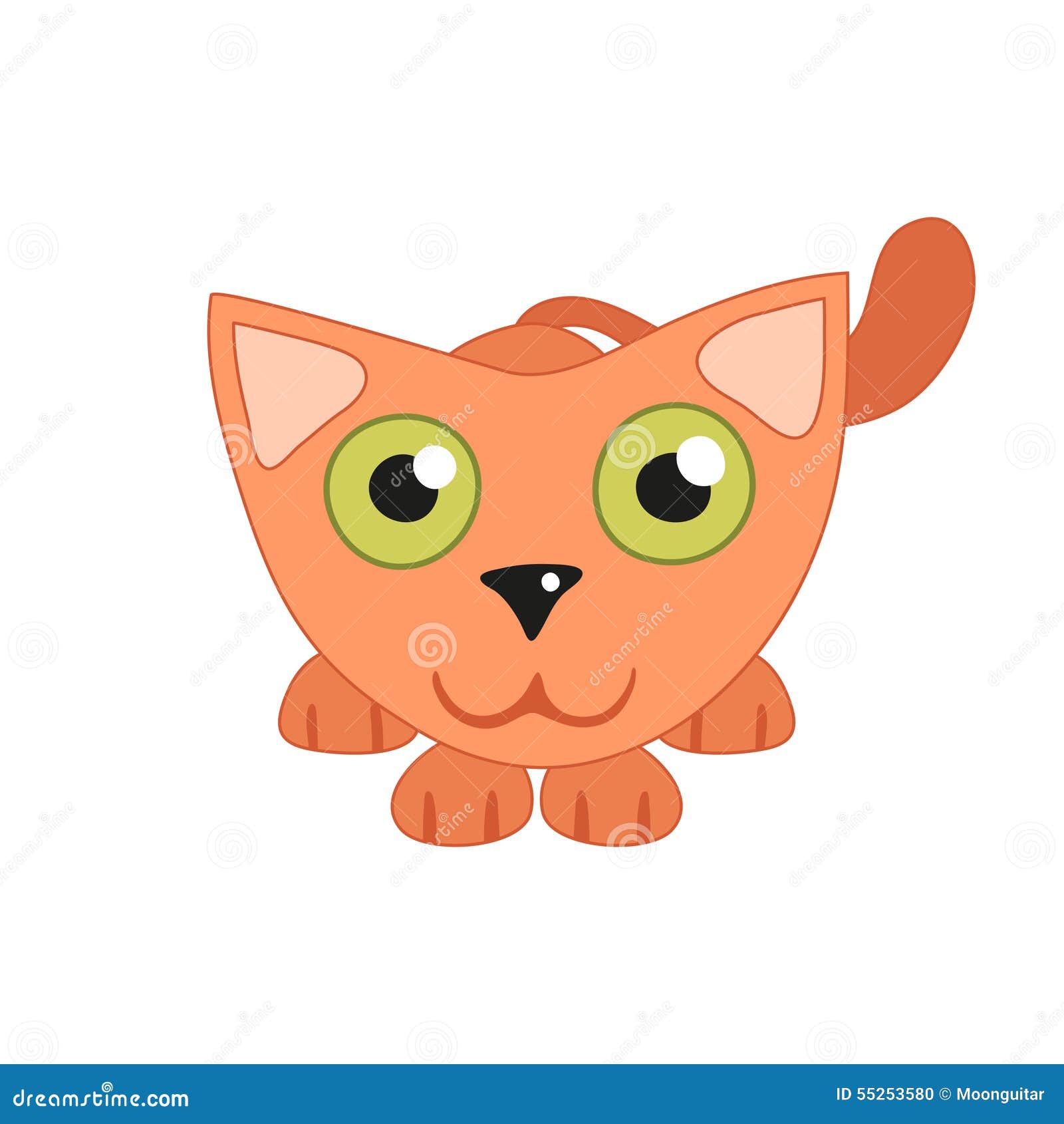 Cute cat lying and hunting stock vector. Illustration of kitty - 55253580