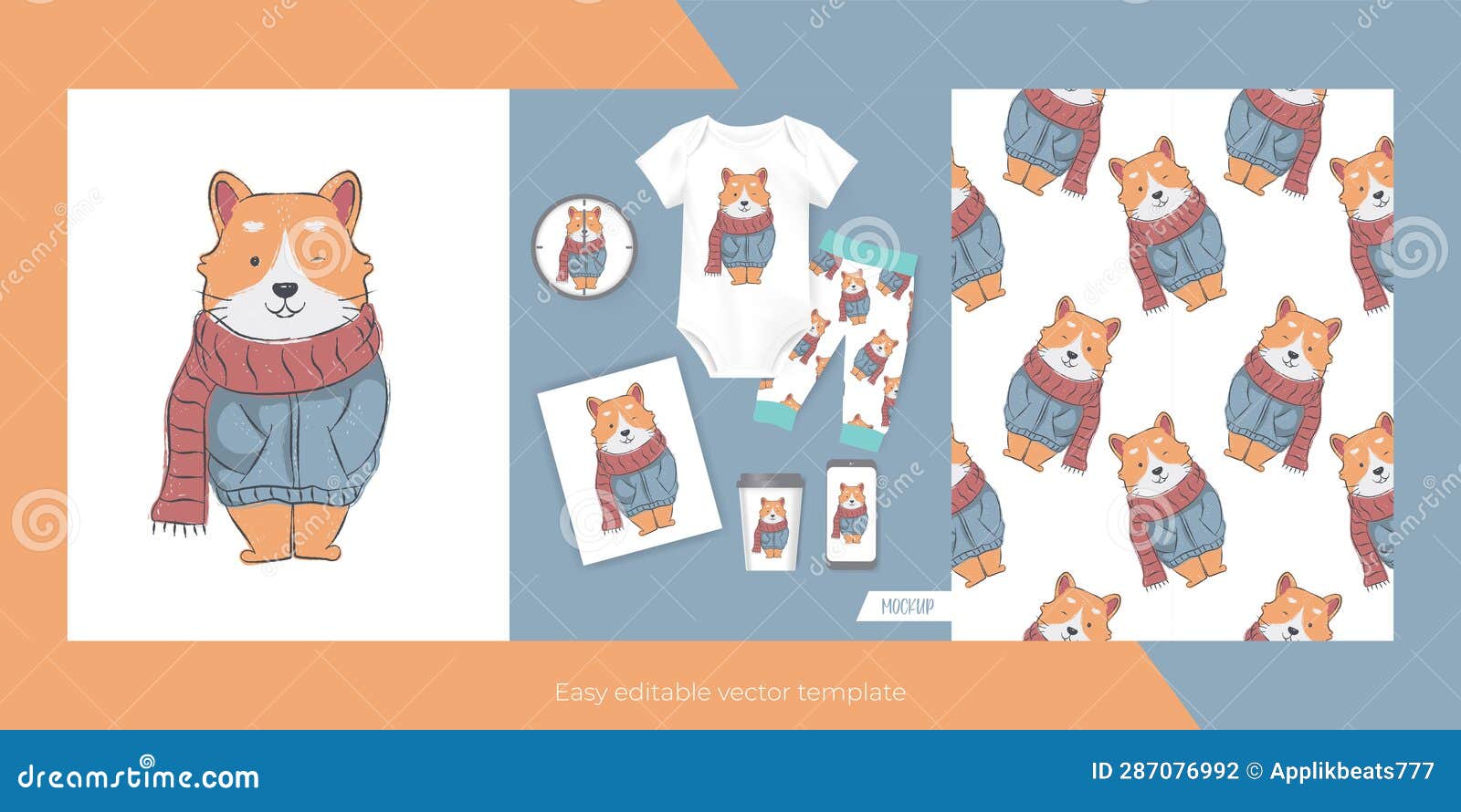 Cute Cat for Merch and Seamless Pattern Stock Vector - Illustration of ...