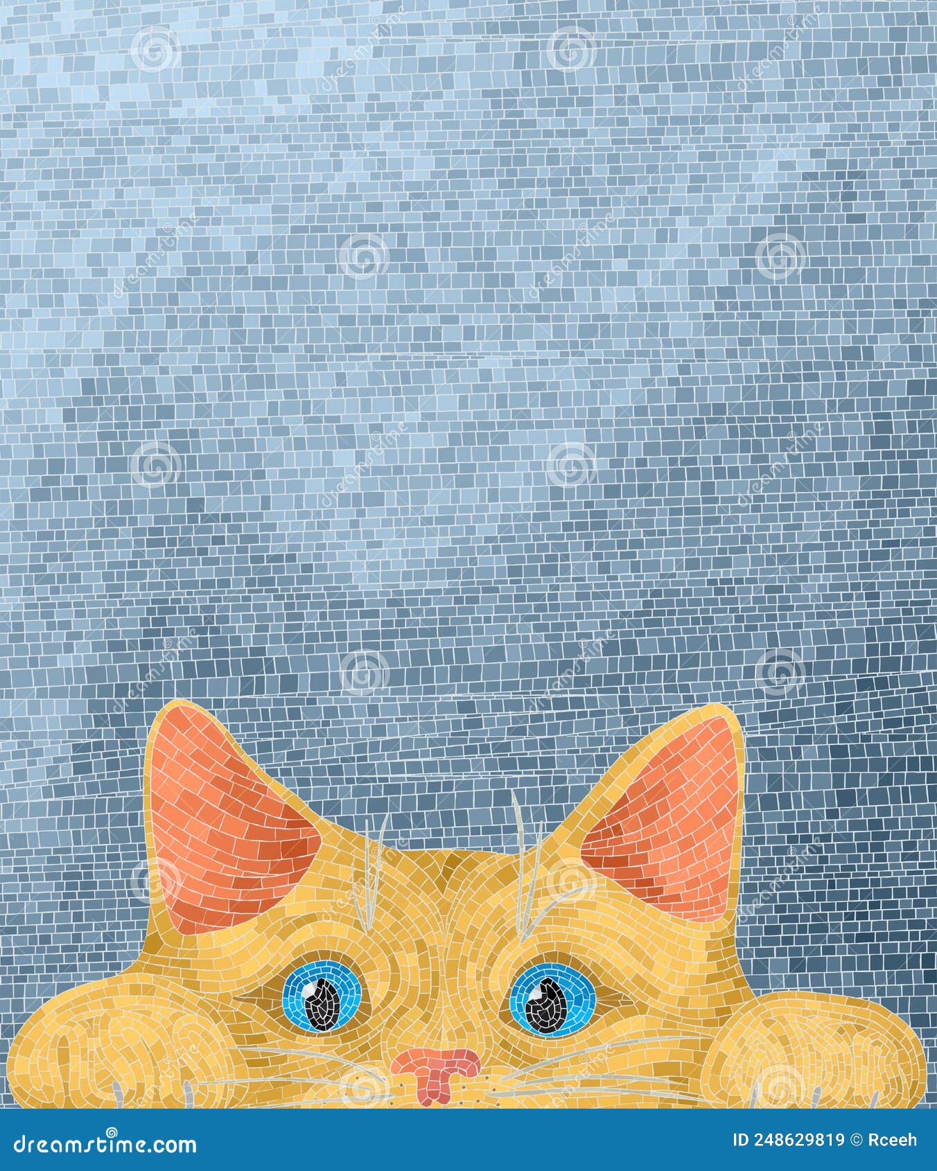 Cute cat mosaic stock vector. Illustration of patchwork - 248629819