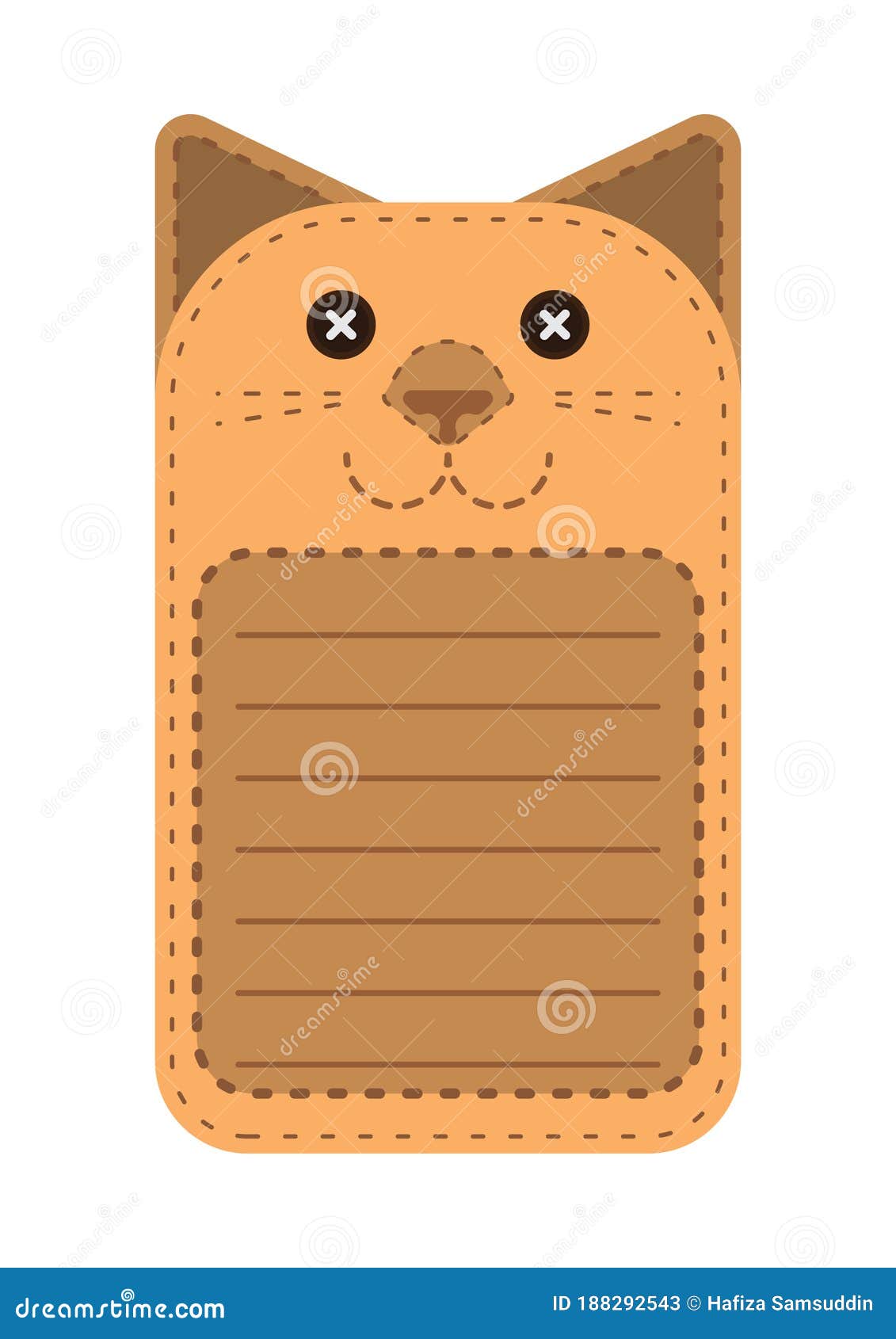 Cute Cat Note. Vector Illustration Decorative Design Stock Vector ...