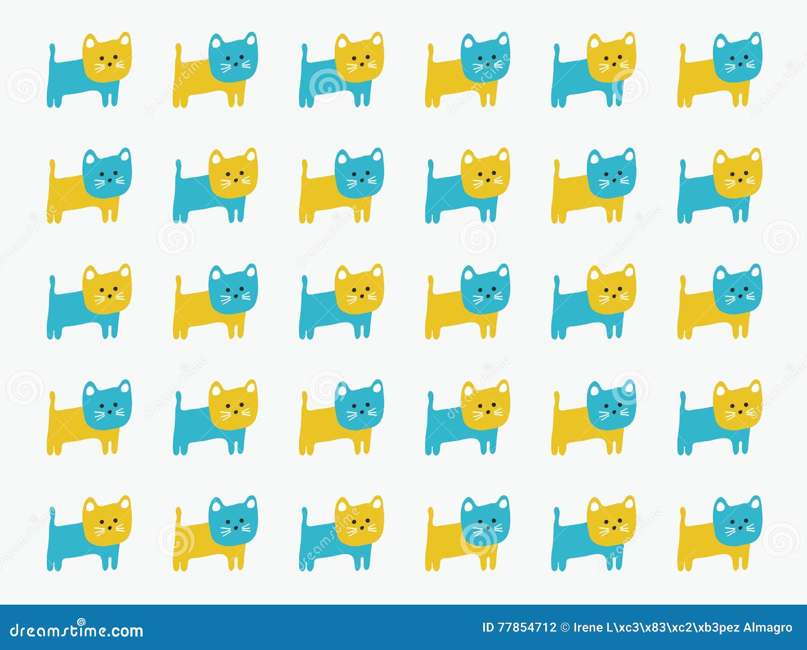Cute Cat pattern stock vector. Illustration of cute, mascot - 77854712