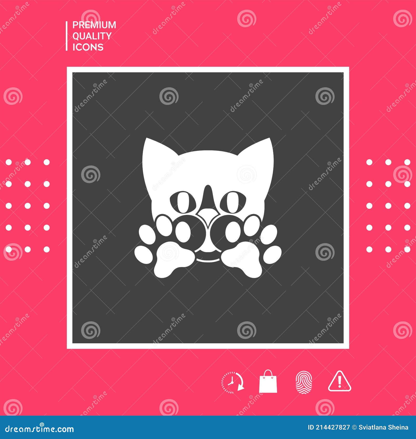 Cute Cat, Paws - Logo, Symbol, Protect Sign Stock Vector - Illustration ...