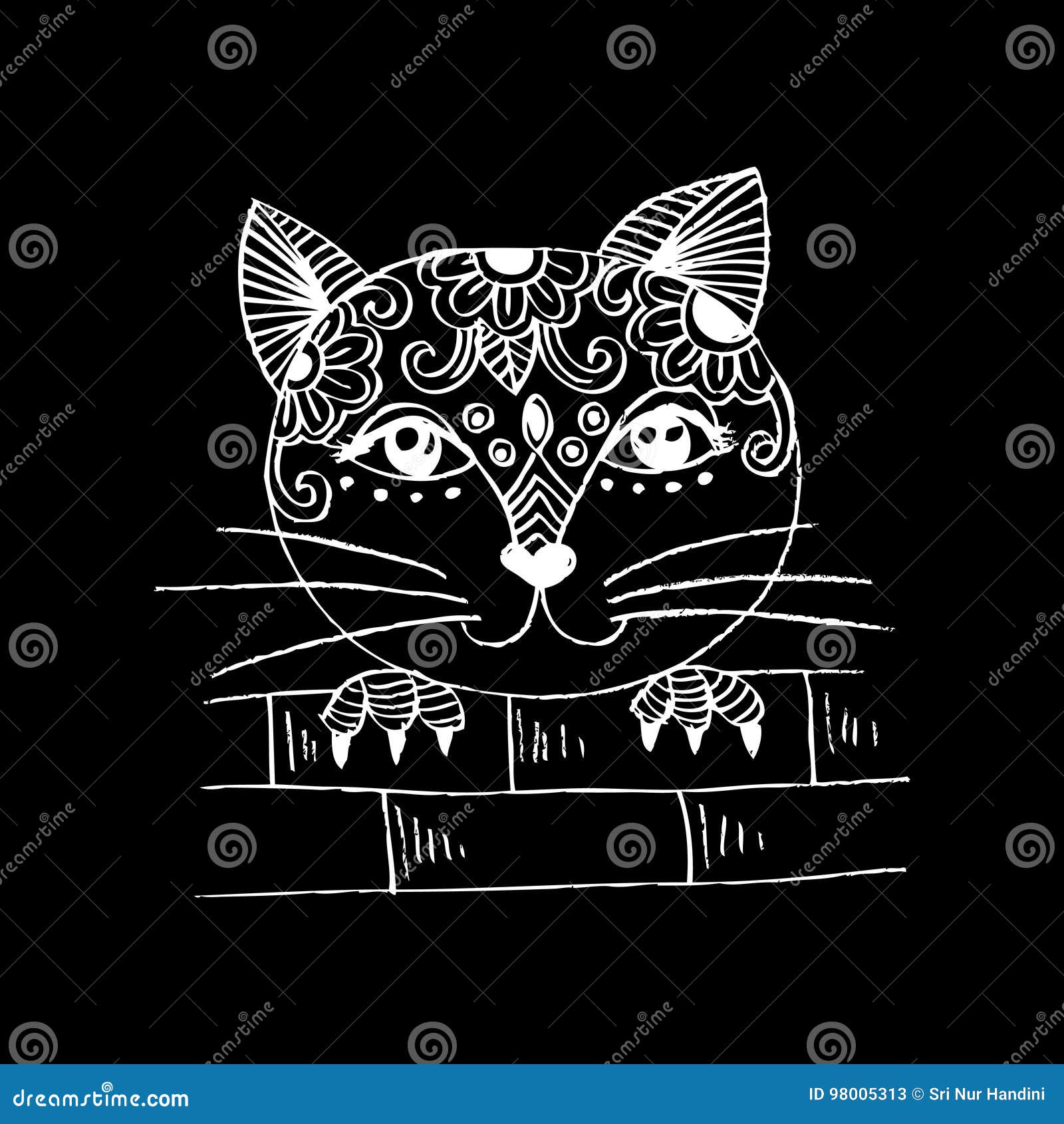 Cute Cat Peeping. Cartoon Style. Stock Vector - Illustration of cartoon ...