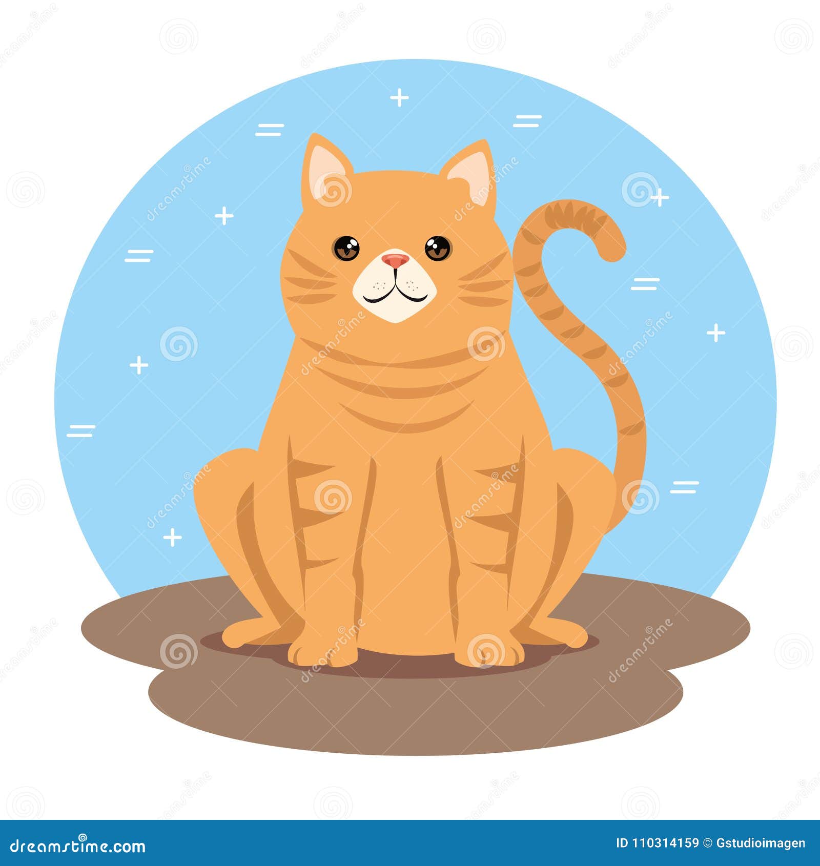 Cute cat pet friendly stock vector. Illustration of friendly - 110314159