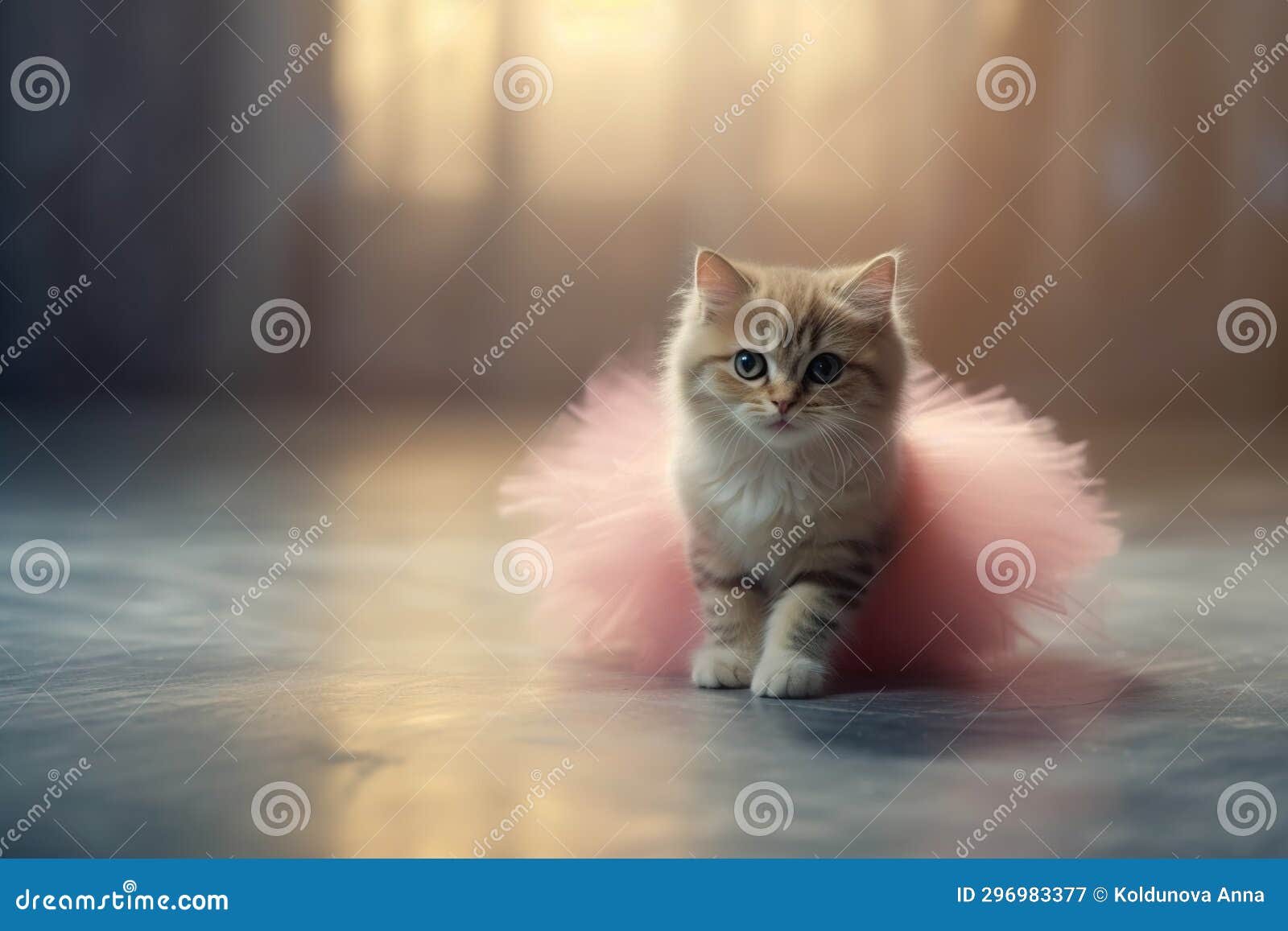 Cute Cat with a Pink Tutu Dancing Stock Image - Image of choreography ...