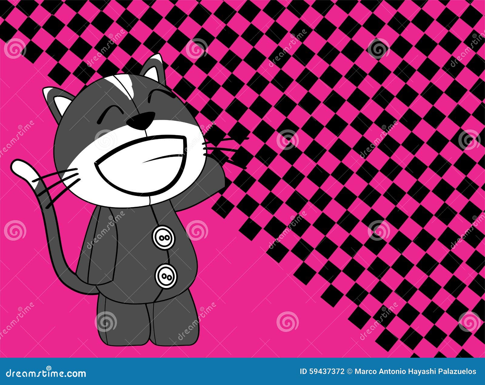 Cute Cat Plush Cartoon Background Vector Illustration | CartoonDealer ...