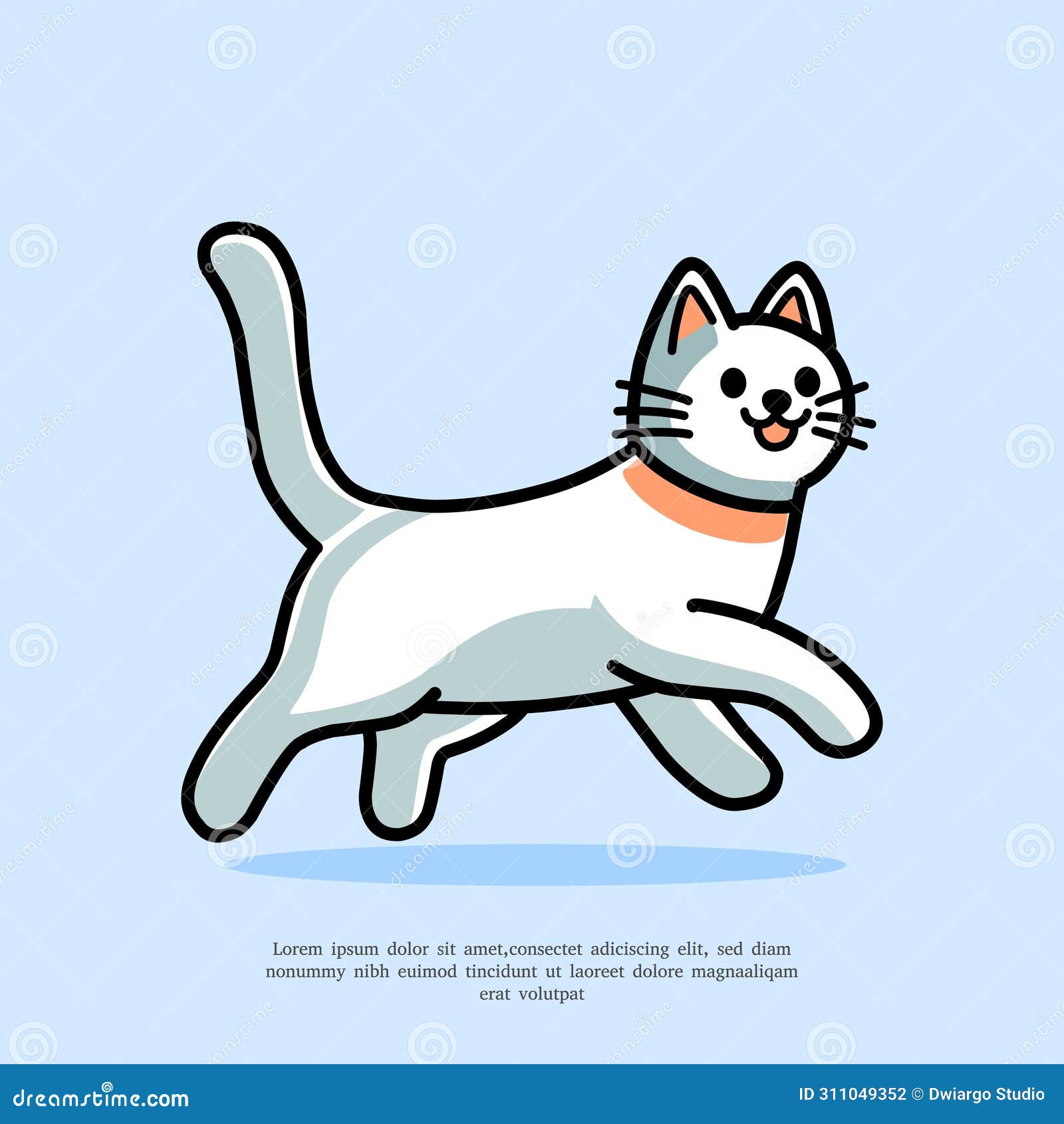Cute Cat Running Cartoon Vector Icon Illustration. Flat Cartoon Style ...
