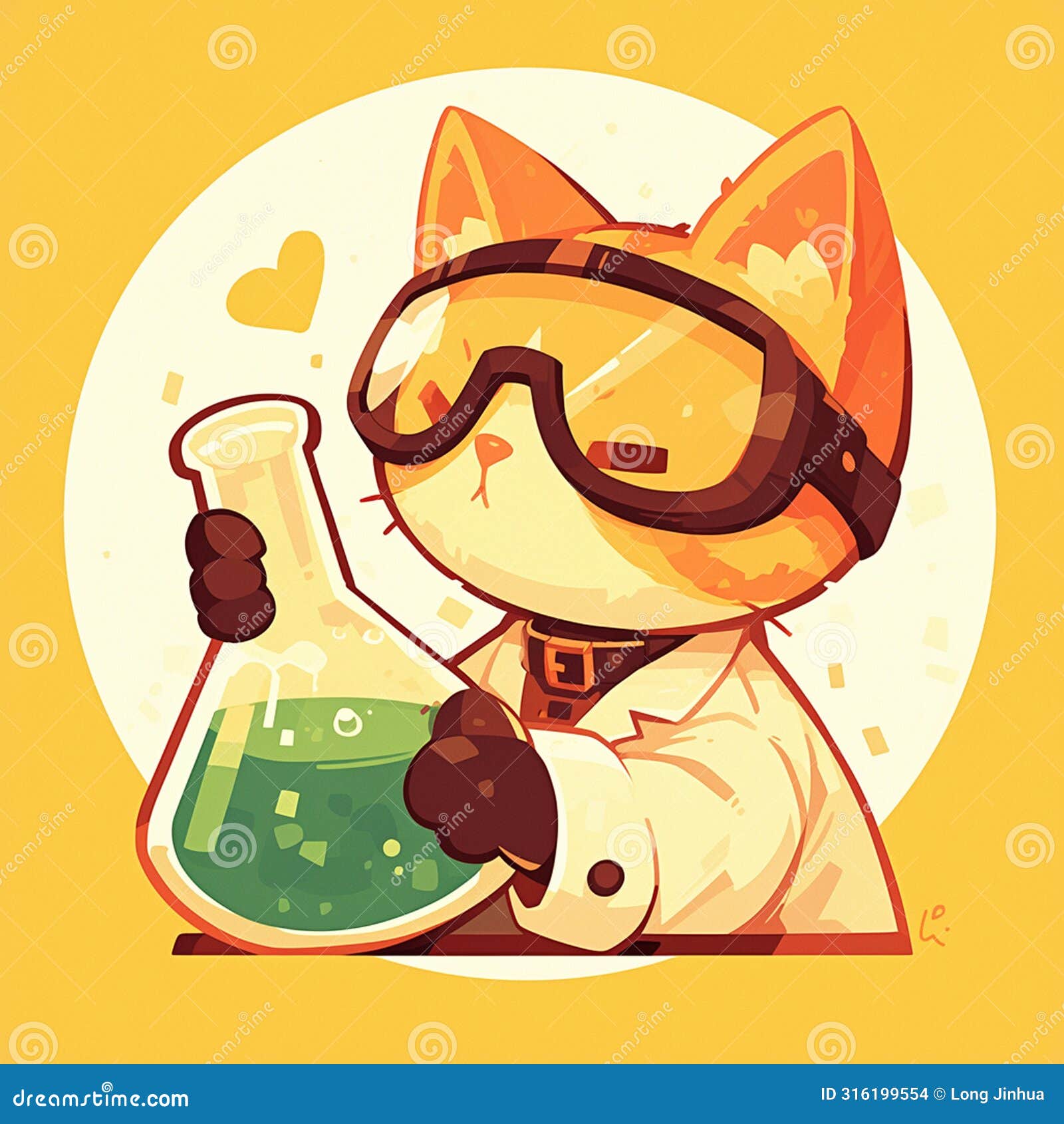 A Cute Cat Scientist Cartoon Style Stock Vector - Illustration of ...