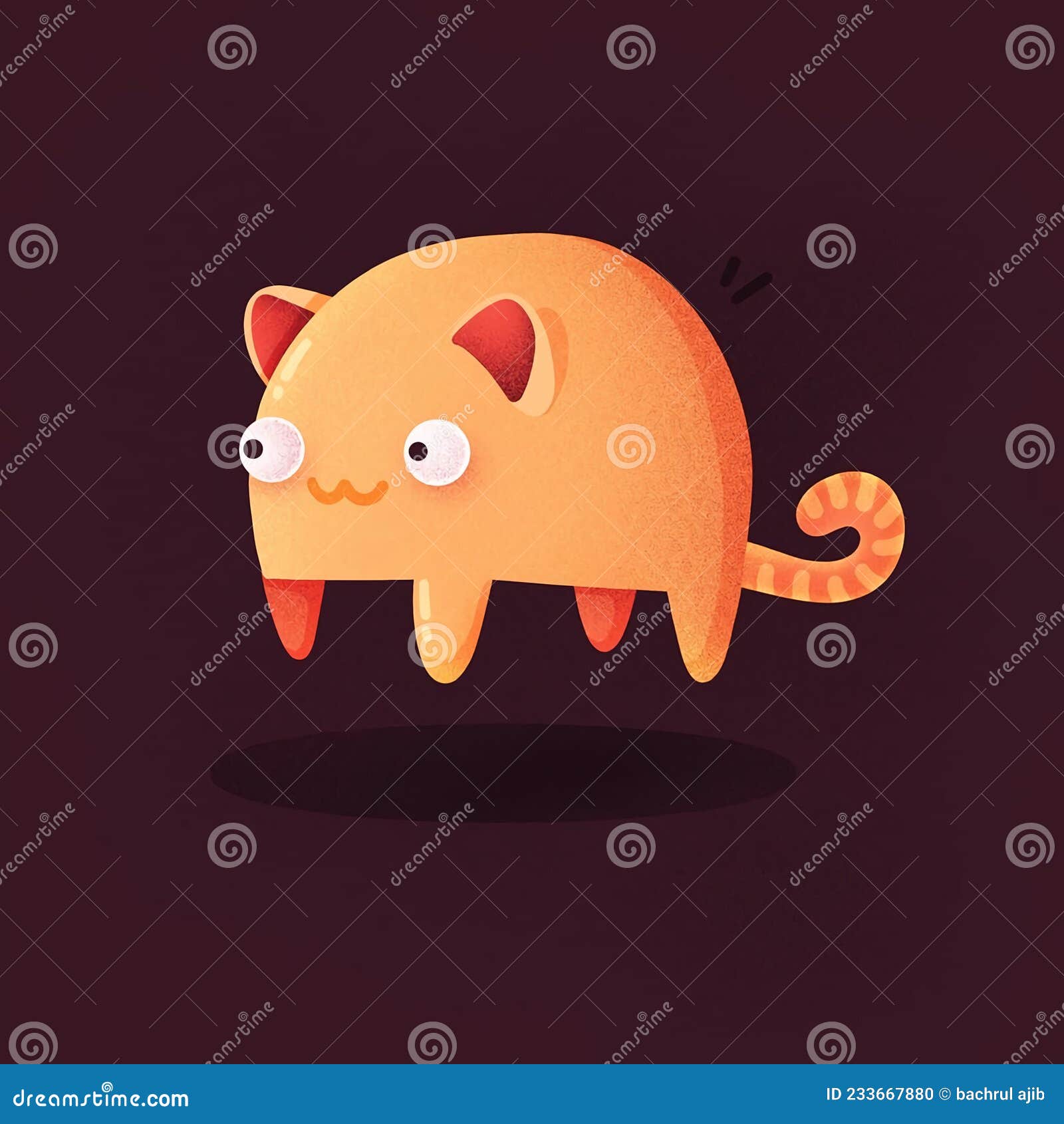 Cute cat in shock stock illustration. Illustration of head - 233667880
