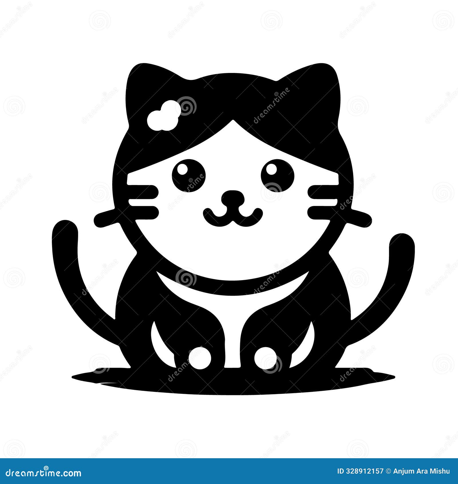 Napping Cat Silhouette. Cartoon Vector | CartoonDealer.com #200219067