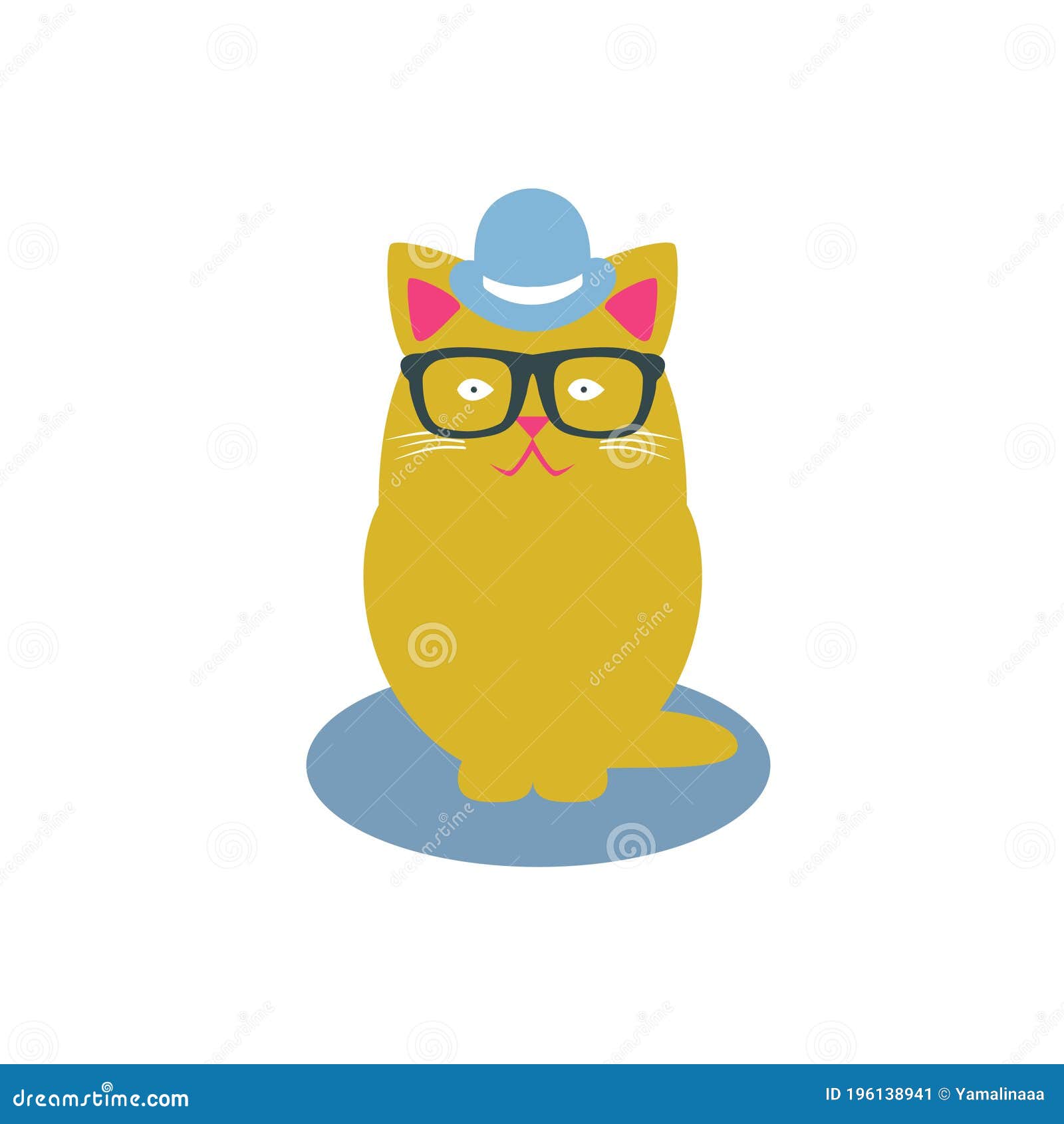 Cute Cat. Simple Modern Geometric Flat Style Vector Illustration Stock ...