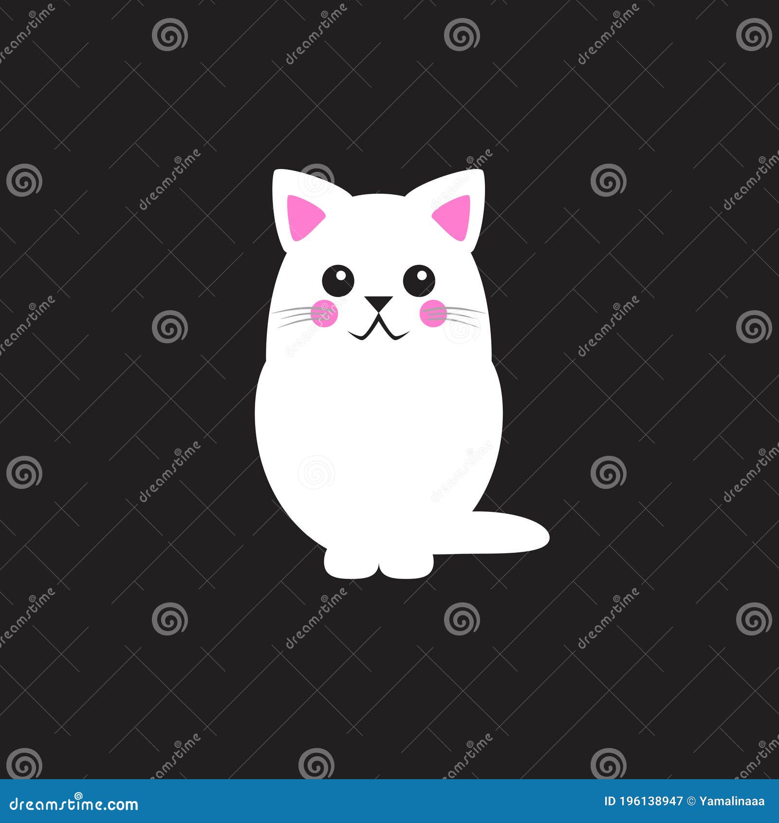 Cute Cat. Simple Modern Geometric Flat Style Vector Illustration Stock ...
