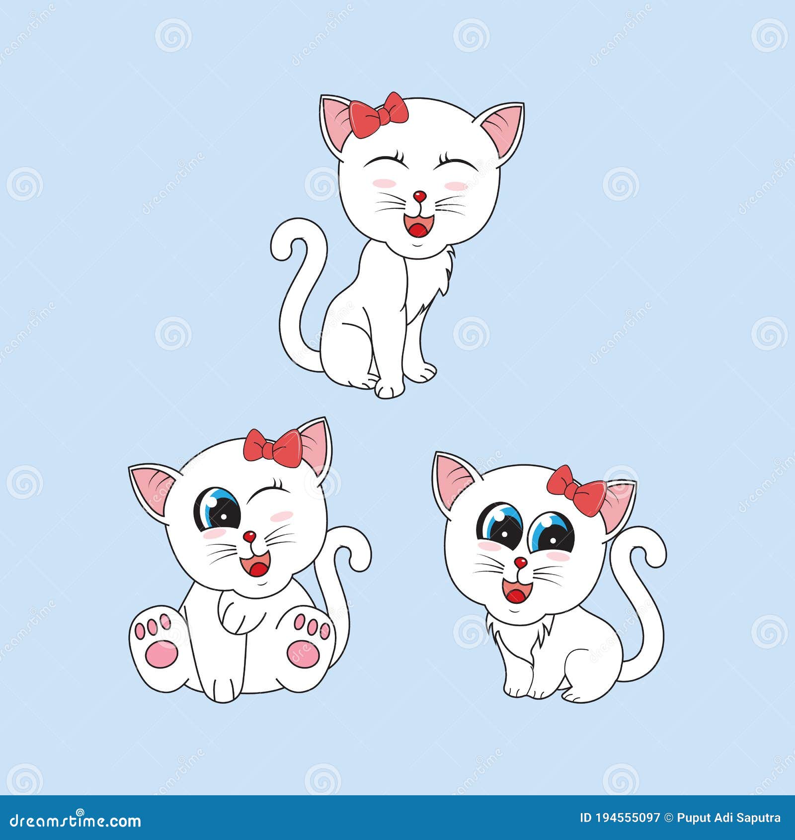 Cute Cat Simple Vector Illustration Stock Vector - Illustration of ...