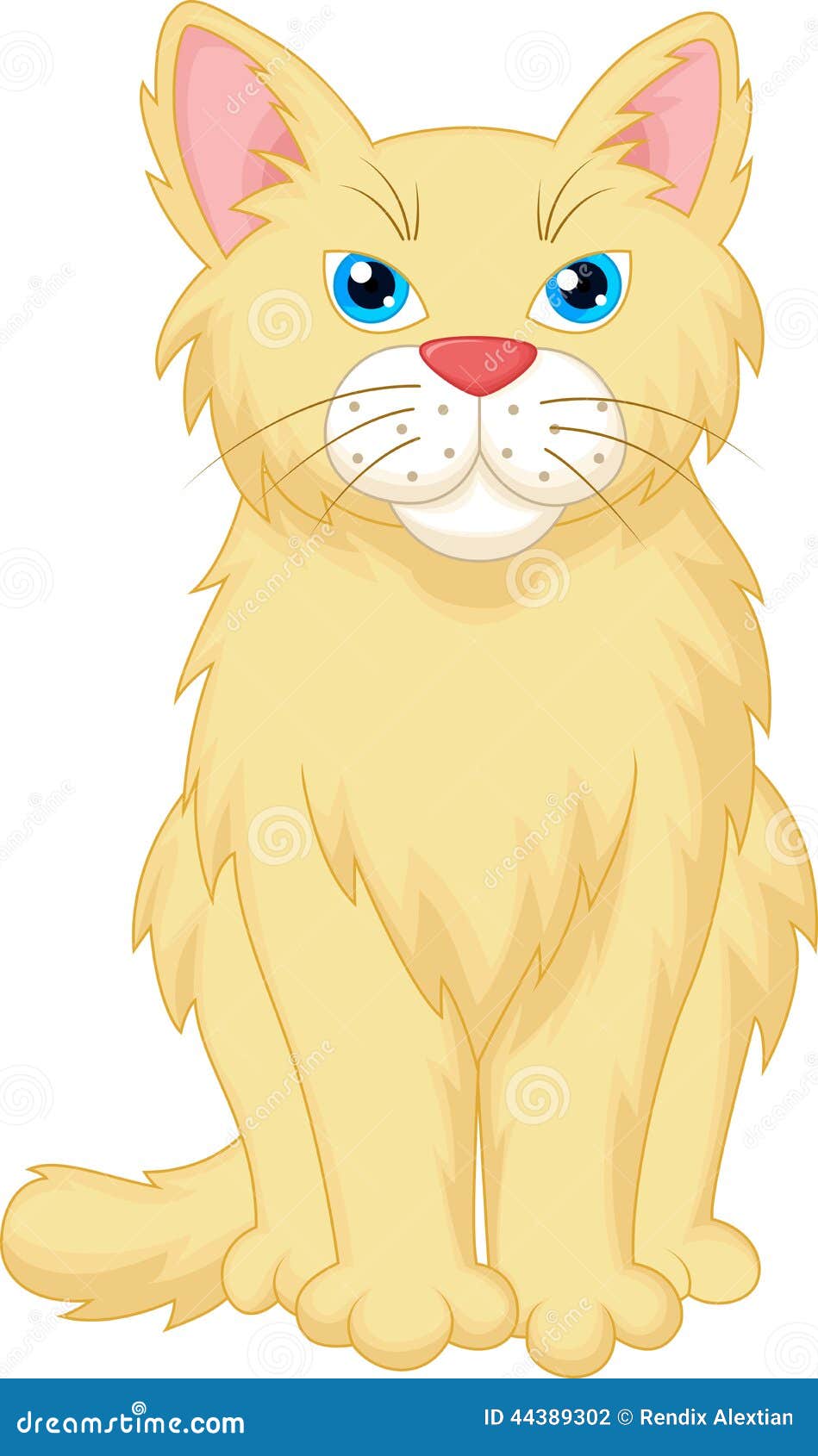 Cute Cat Sitting Cartoon stock vector. Illustration of domestic - 44389302