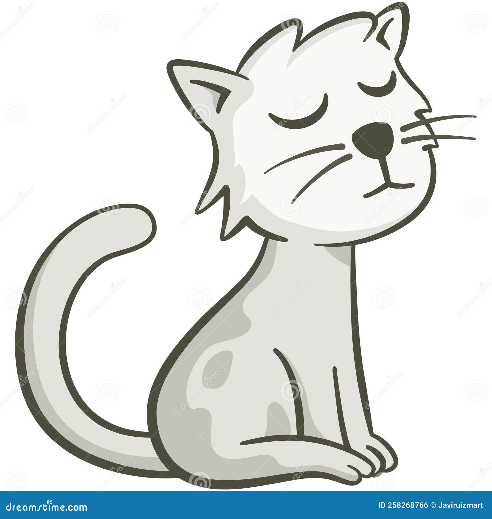 Cute Cat Sitting on the Floor Stock Vector - Illustration of little ...
