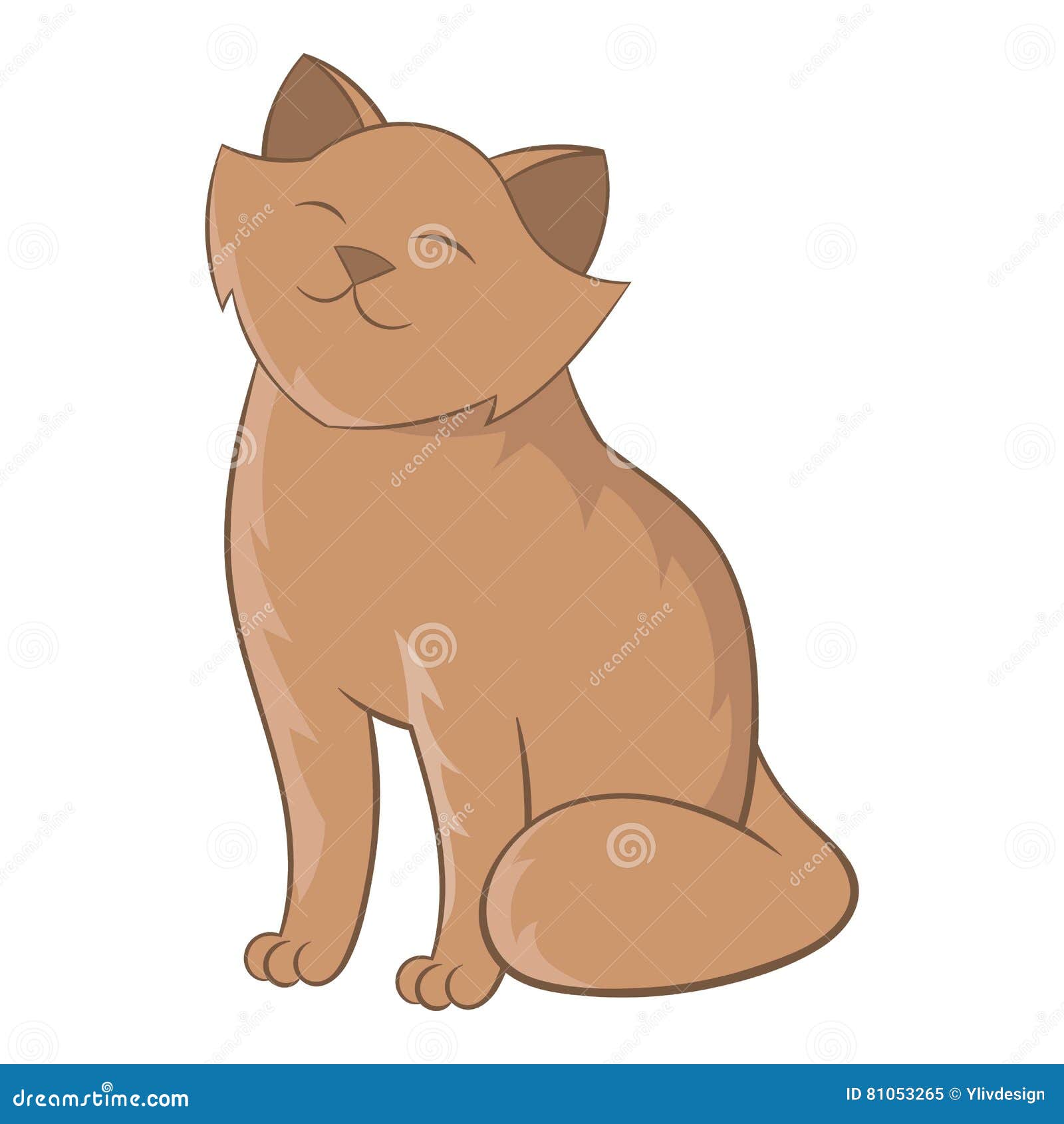 Cute Cat Sitting Icon, Cartoon Style Stock Vector - Illustration of ...