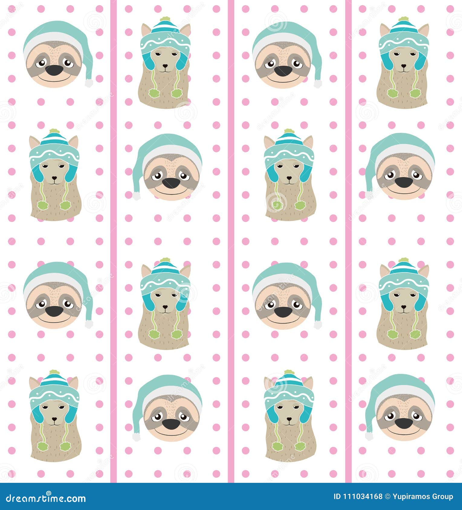 Cute Animals Pattern Background Stock Vector - Illustration of concept ...