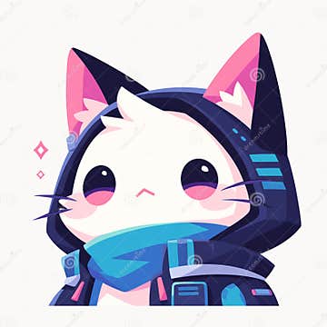 A Cute Cat Software Engineer Cartoon Style Stock Vector - Illustration ...