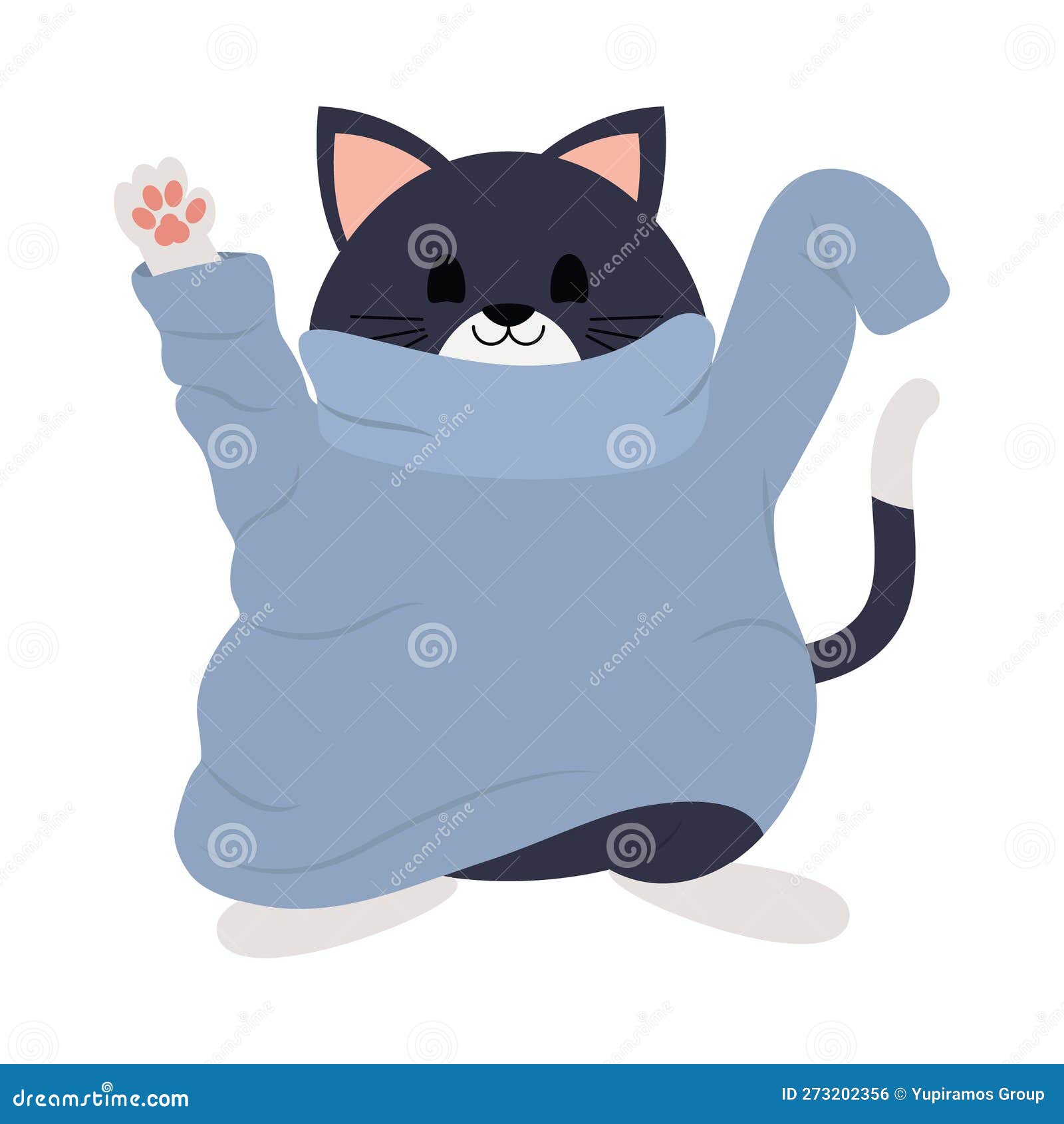 Cute cat with sweater stock vector. Illustration of kitten - 273202356