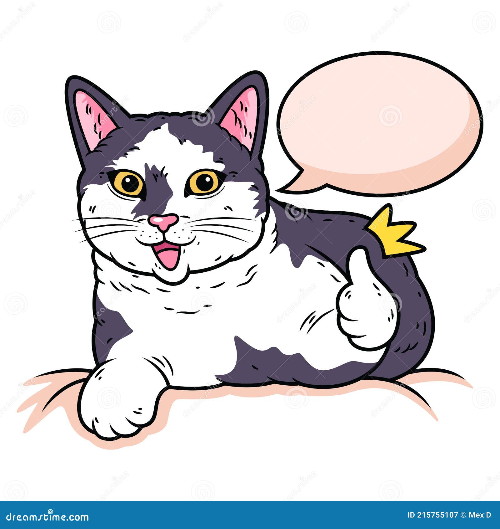 Cute Cat with Thumb Up Expression. Animal Vector Icon Illustration ...