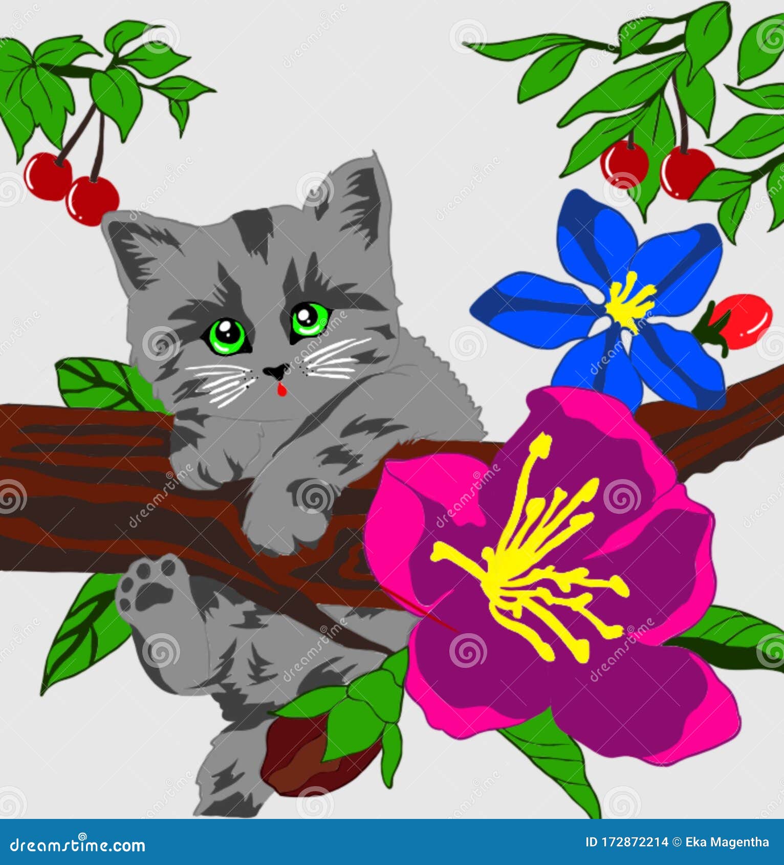 Cute cat in the tree stock photo. Image of tree, animal - 172872214