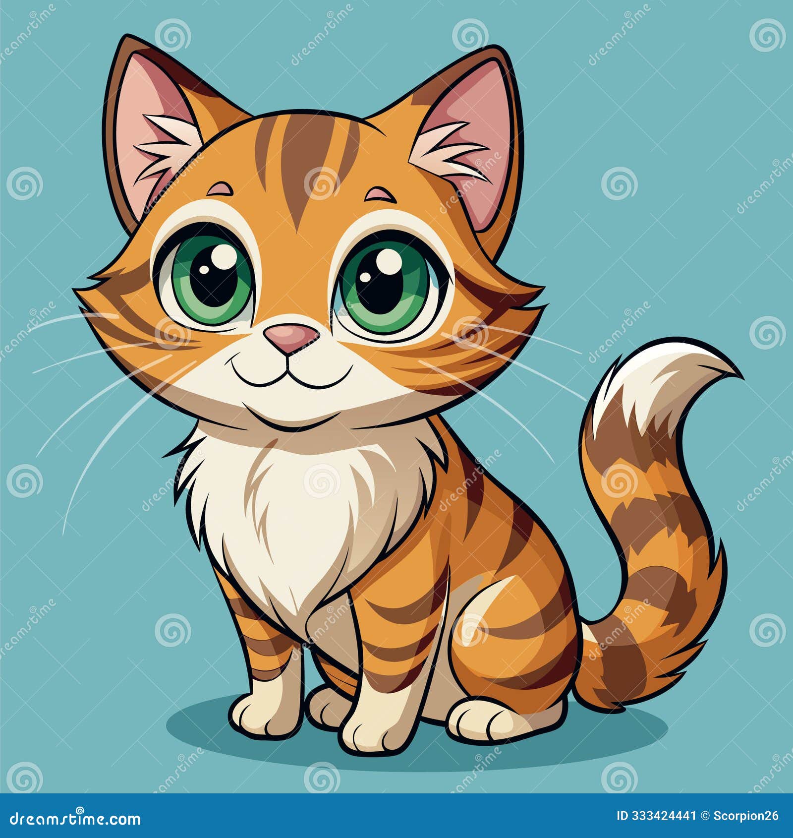 Cute cat vector stock illustration. Illustration of funny - 333424441