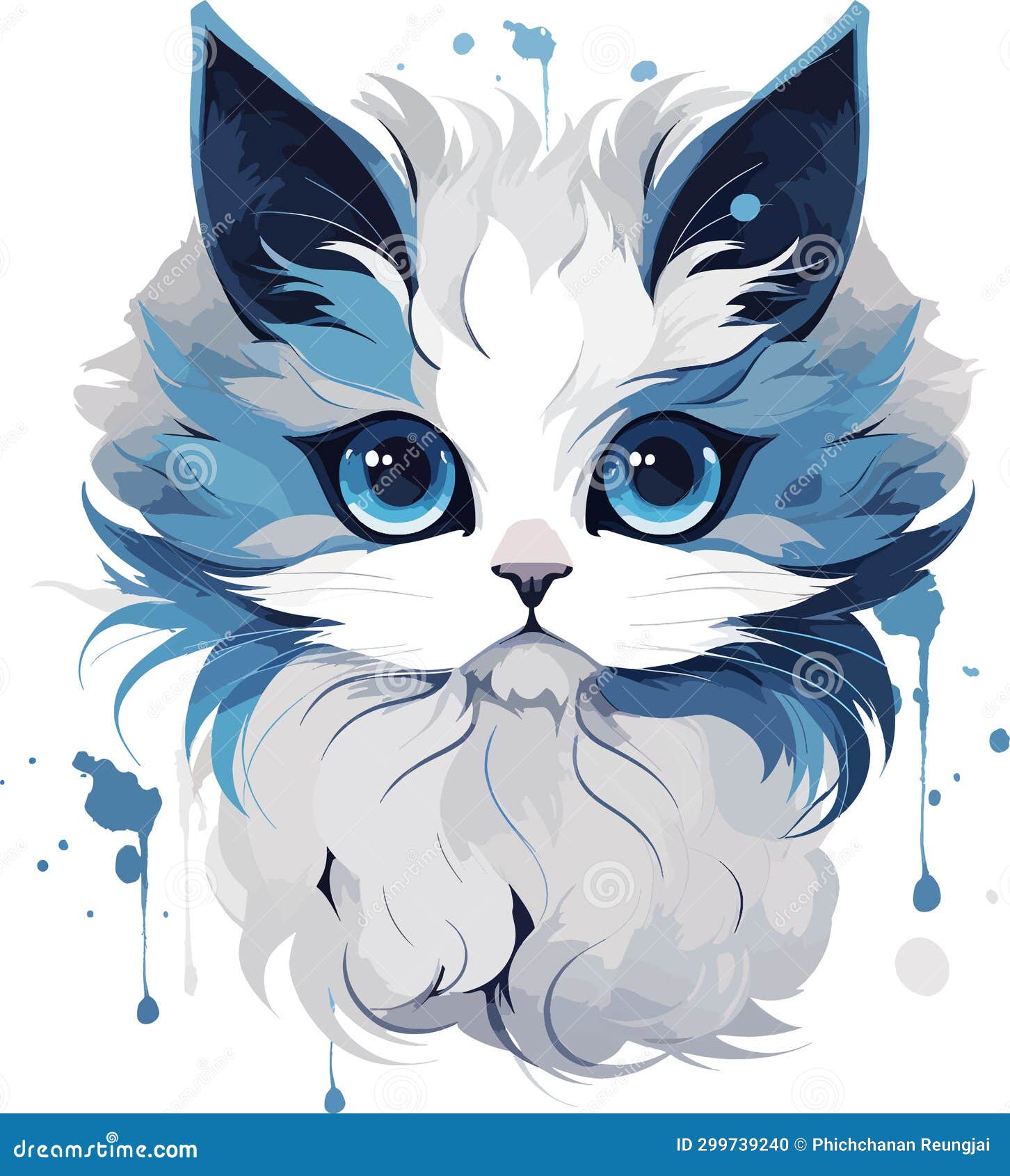 Cute Cat, Graphics, Vector Style Stock Illustration - Illustration of ...