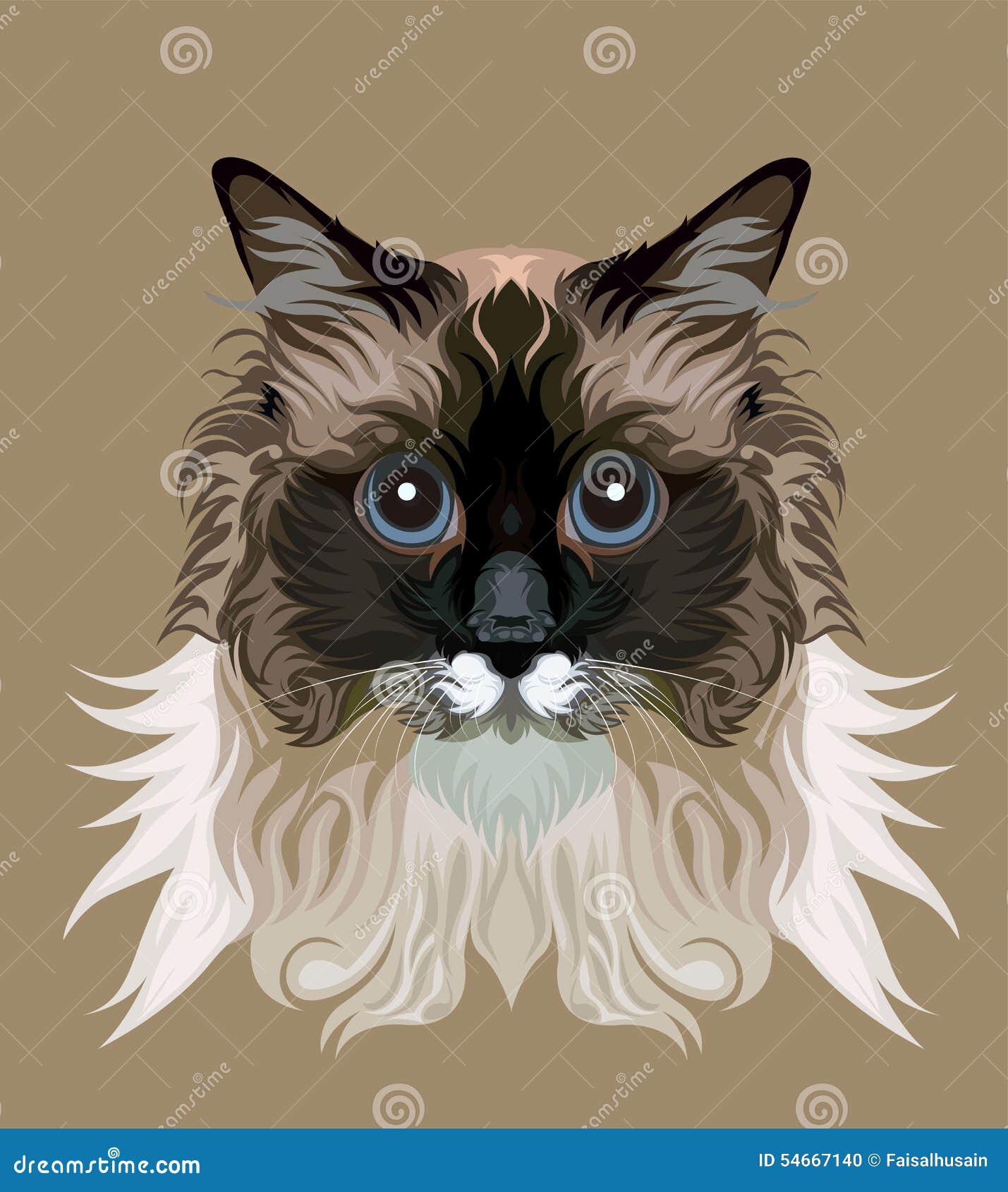 Cute cat vector stock vector. Illustration of young, brown - 54667140
