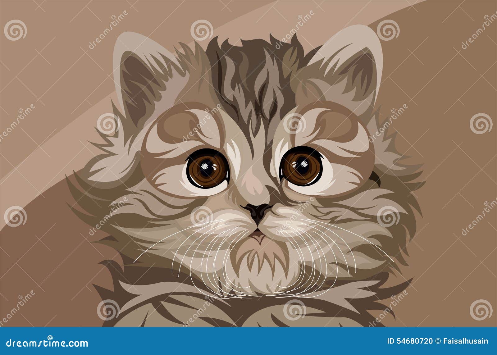 Cute cat vector stock illustration. Illustration of ginger - 54680720