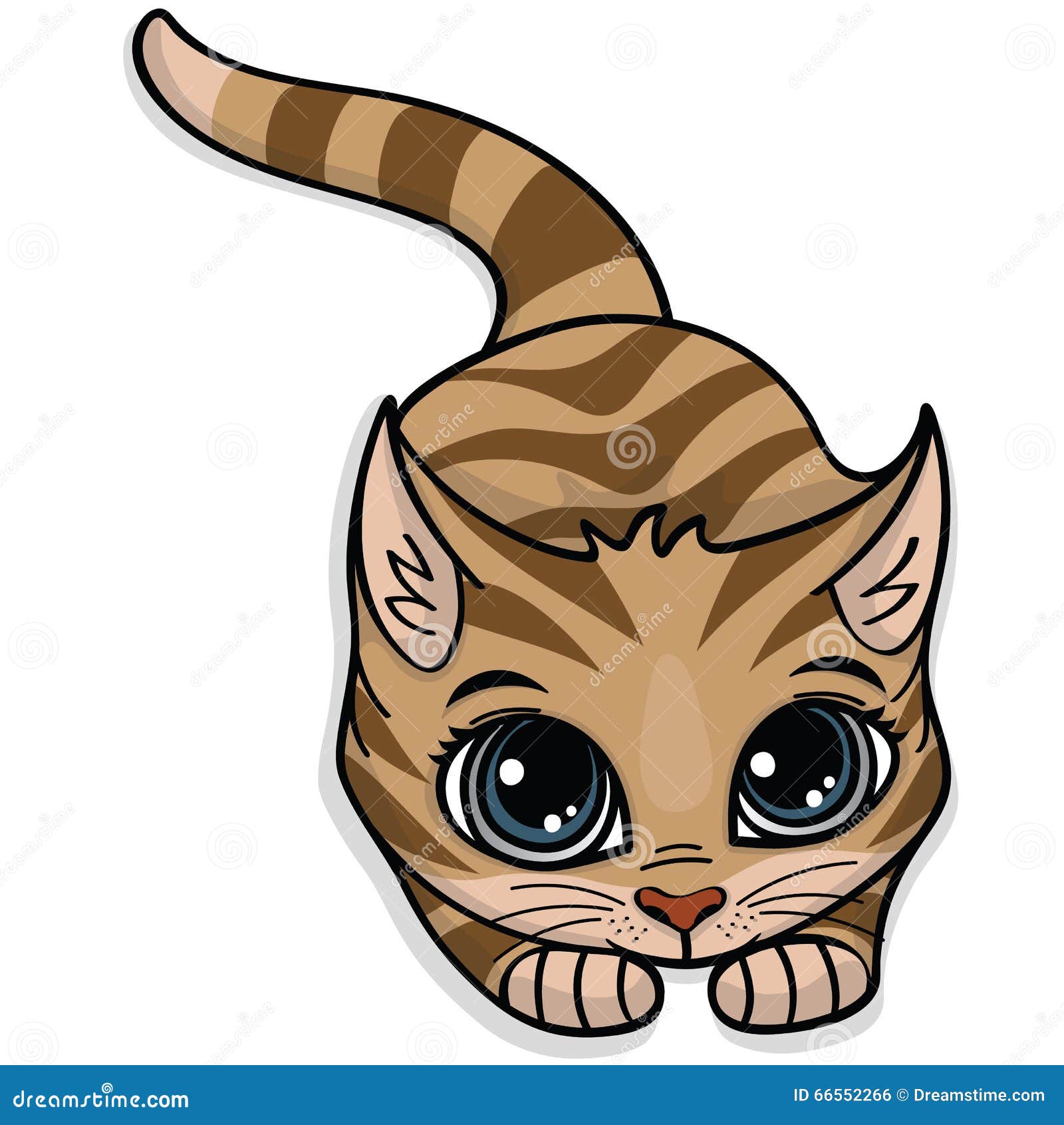 Cute cat stock vector. Illustration of fluffy, cartoon - 66552266