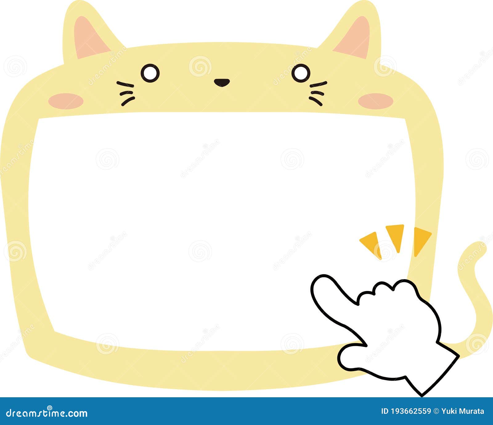 Cute Cat whiteboard stock vector. Illustration of text - 193662559