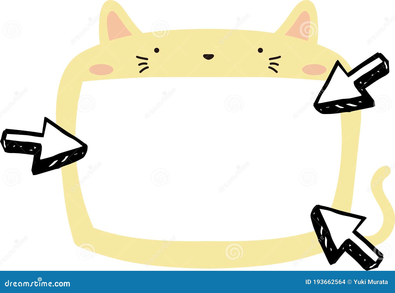 Cute Cat whiteboard stock vector. Illustration of note - 193662564