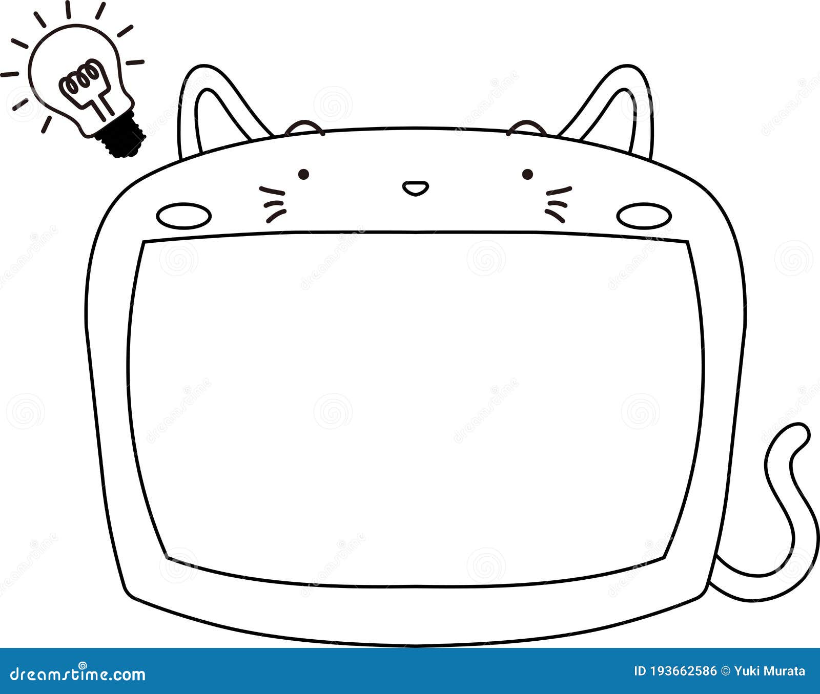 Cute Cat Whiteboard Outline Stock Vector - Illustration of kitten ...