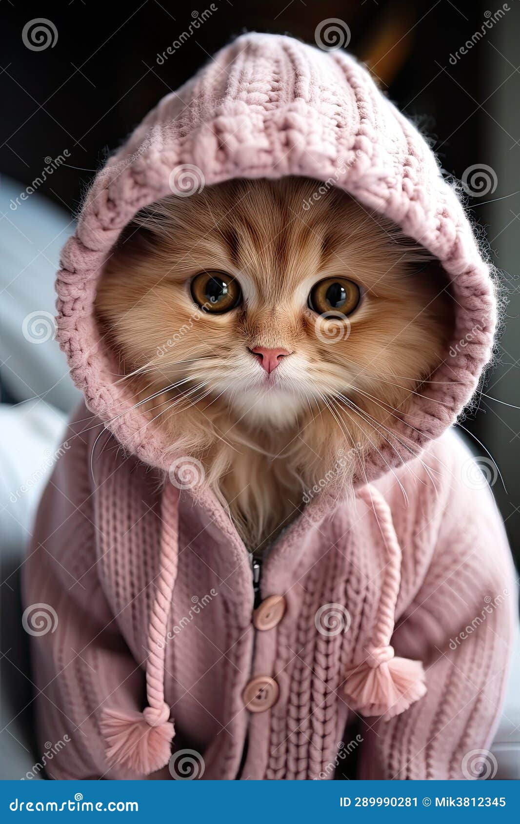 Cute Cat with Winter Clothes. Stock Illustration - Illustration of ...