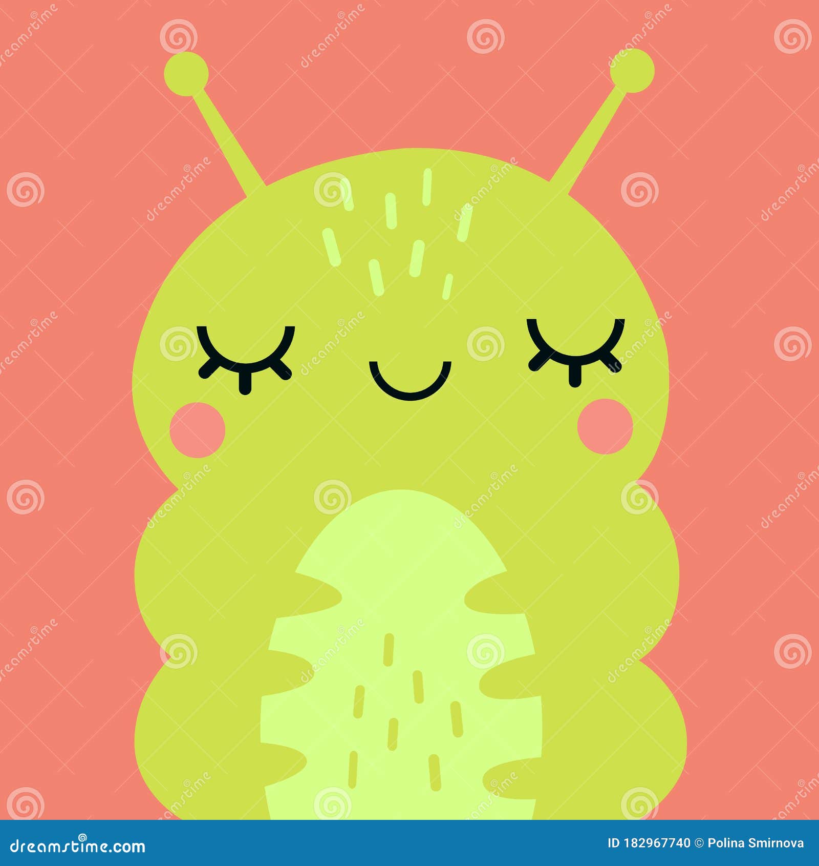 Cute Caterpillar Portrait Vector Illustration Stock Vector ...