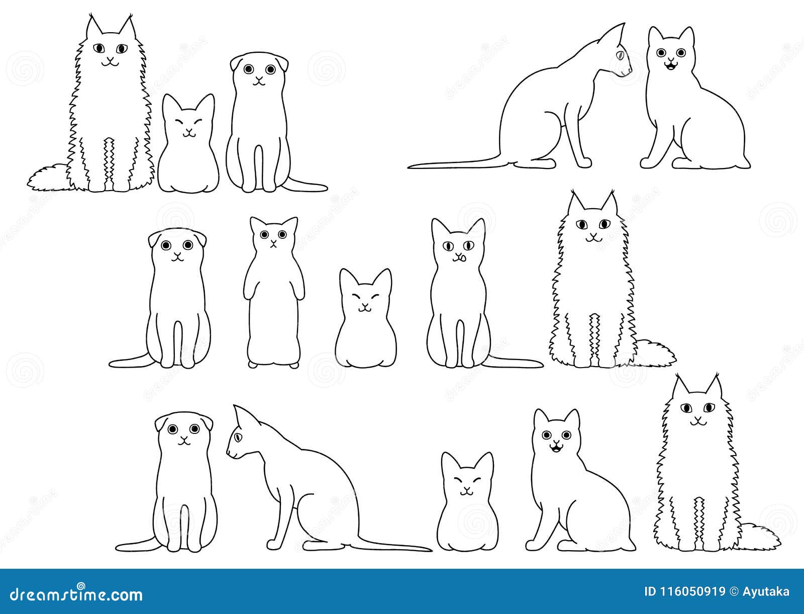 Cute Cats Border Set Stock Illustrations – 386 Cute Cats Border Set ...