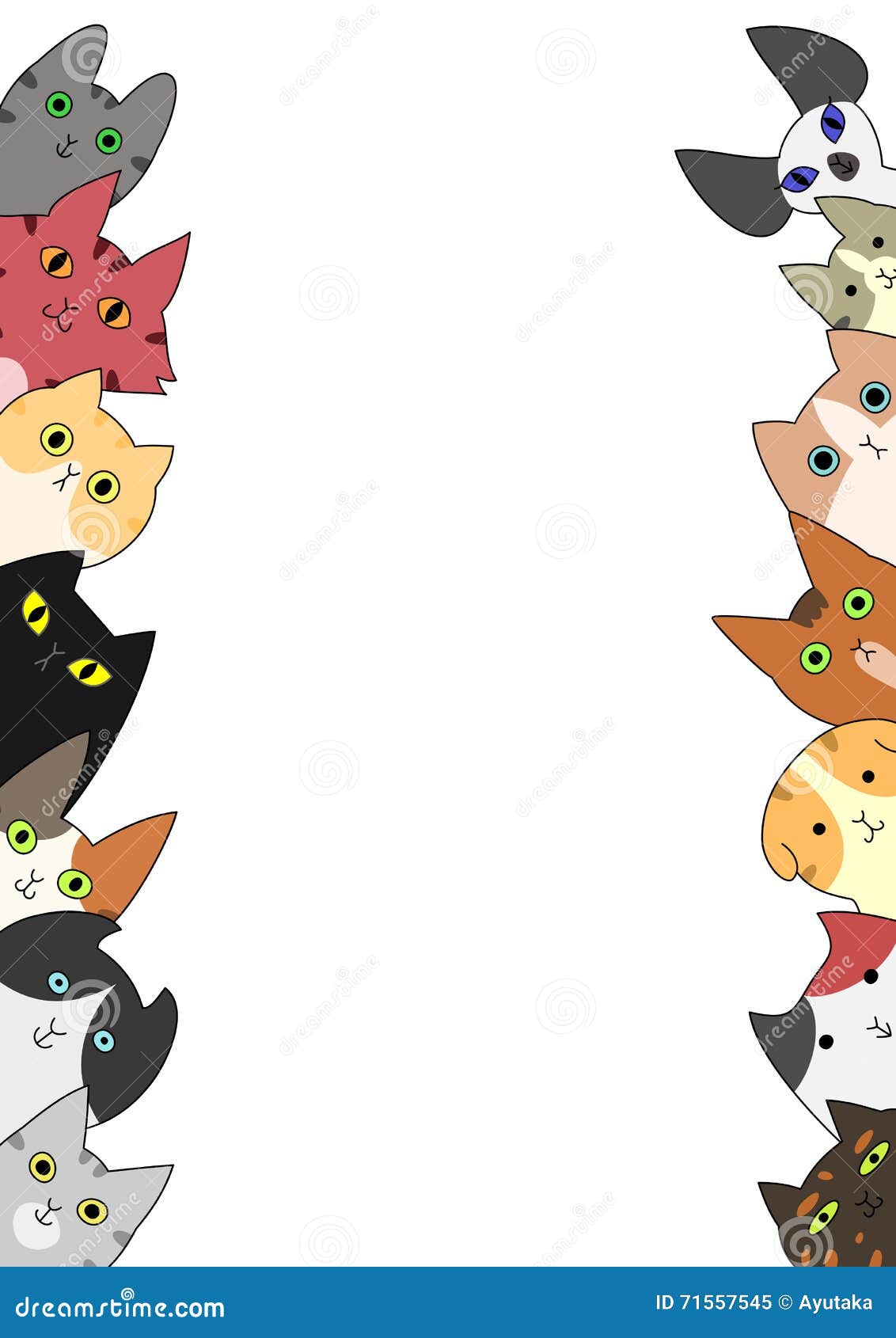 Cute cats card stock vector. Illustration of vertical - 71557545