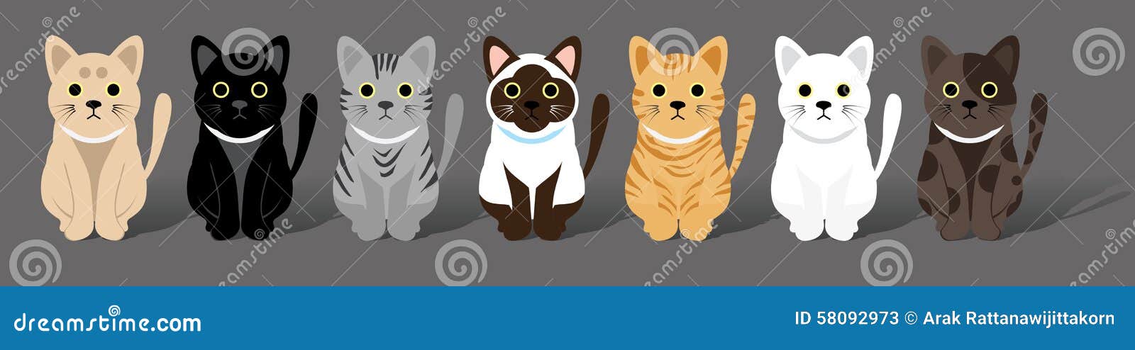Cute cats gang stock vector. Illustration of cartoon - 58092973